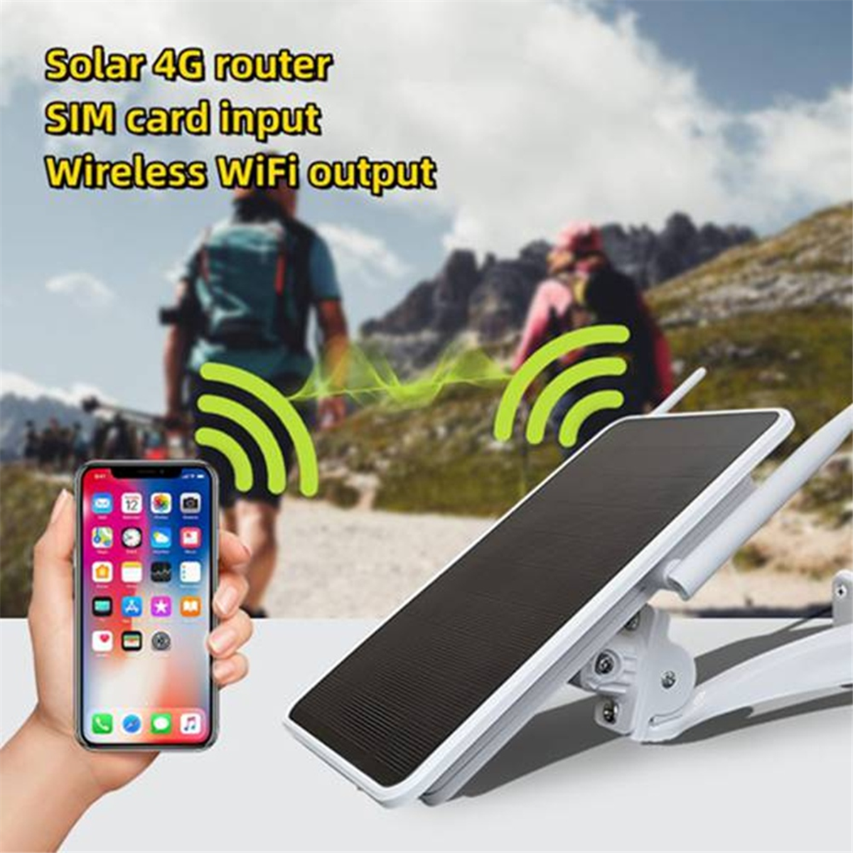 6W 4G Solar Router,WiFi Repeater,4G Router Solar Powered ,50M WiFi ...