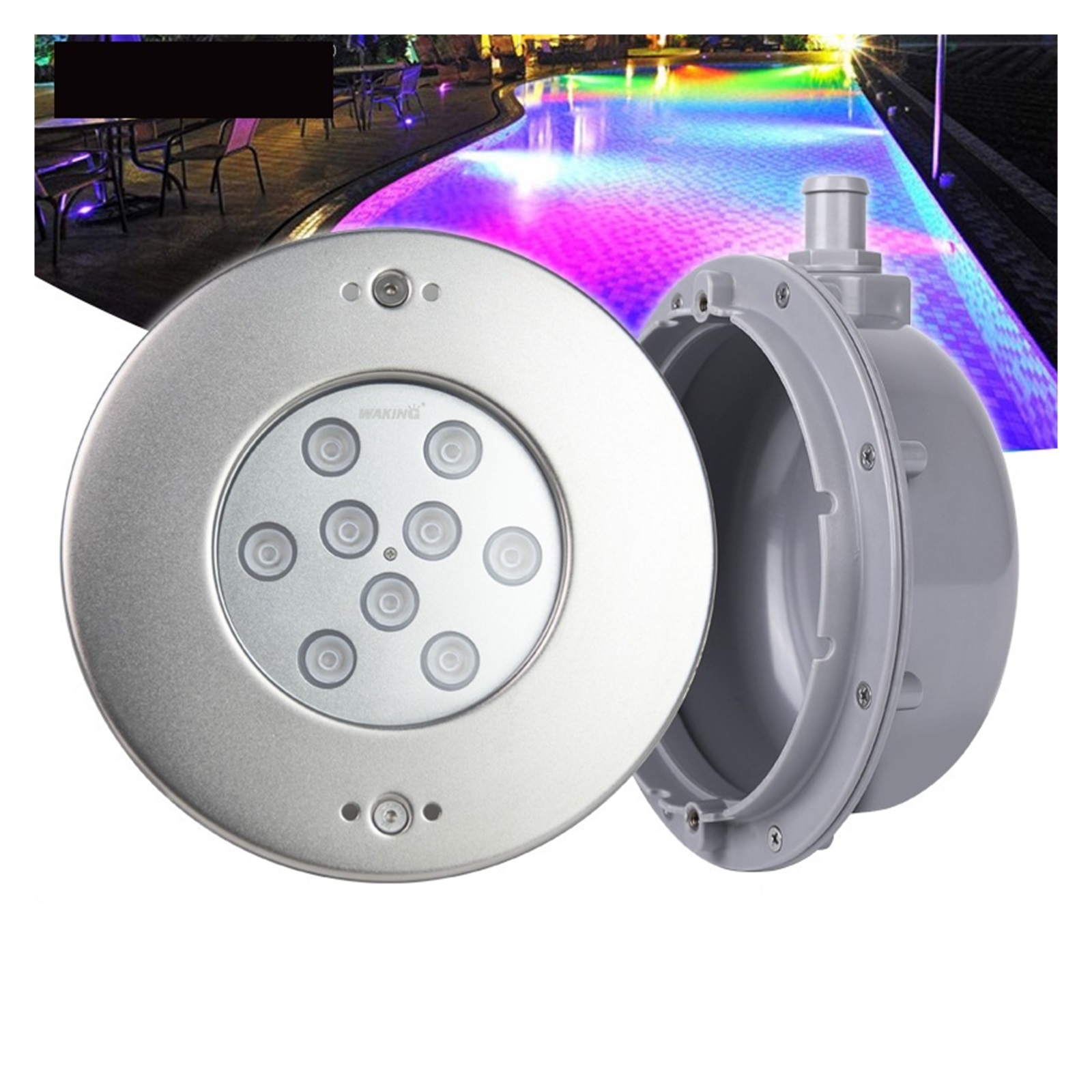 6W, 9W, 12W, 18W RGB Colorful Underwater Lights Swimming Pool Lights ...