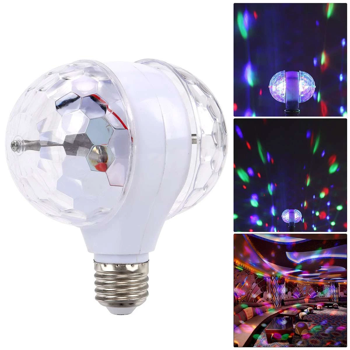 E27 Double-Headed Led Ball Stage Rgb Light Bulb Rotating Lamp Ktv Party ...