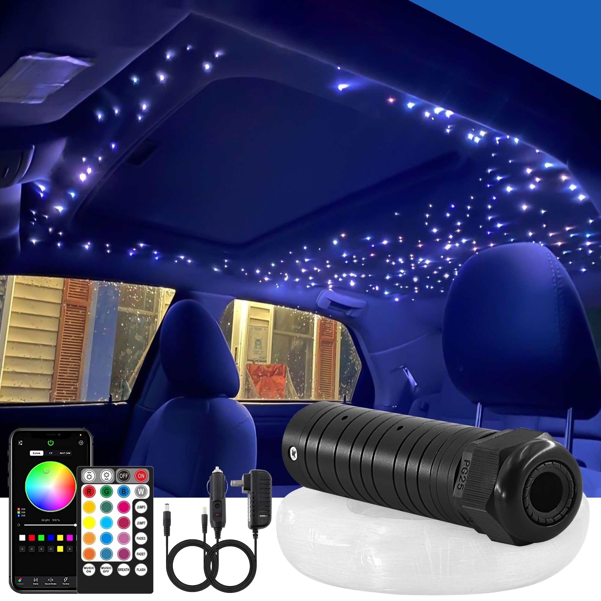 BESTUND 6W Star Lights Headliner Kit 200pcs*0.03in*6.5ft Car Interior ...