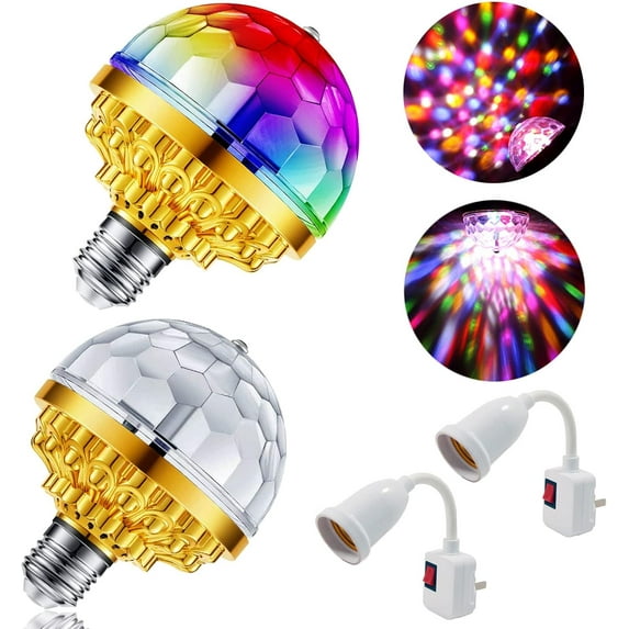 6W RGB Rotating Magic Ball Light - E27 Socket Disco DJ Strobe Lamp, LED ...