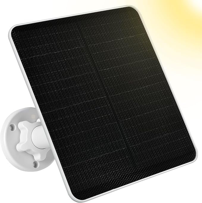 6W Solar Panel for Outdoor Security Camera,Compatible with Rechargeable ...