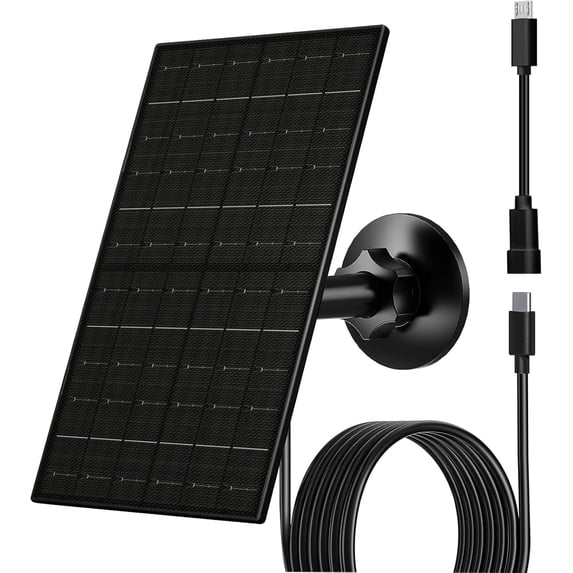 6W Solar Panel for Security Camera Outdoor, 5V USB/USB-C Solar Charger ...
