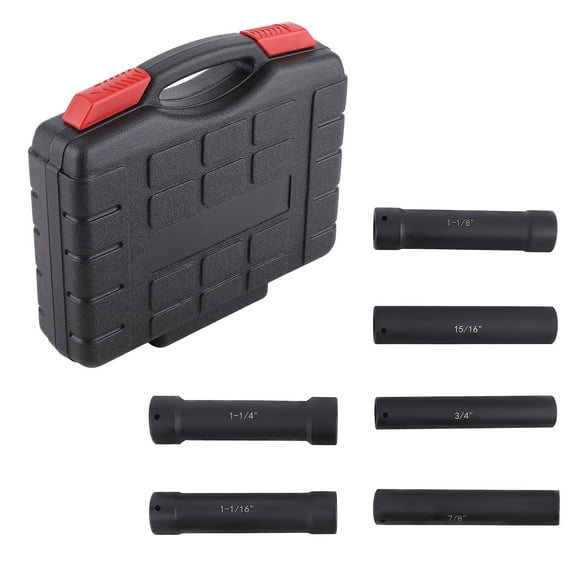 6X 1/2 Inch Drive Heavy Duty Extended Length Extra-Deep Length Impact ...