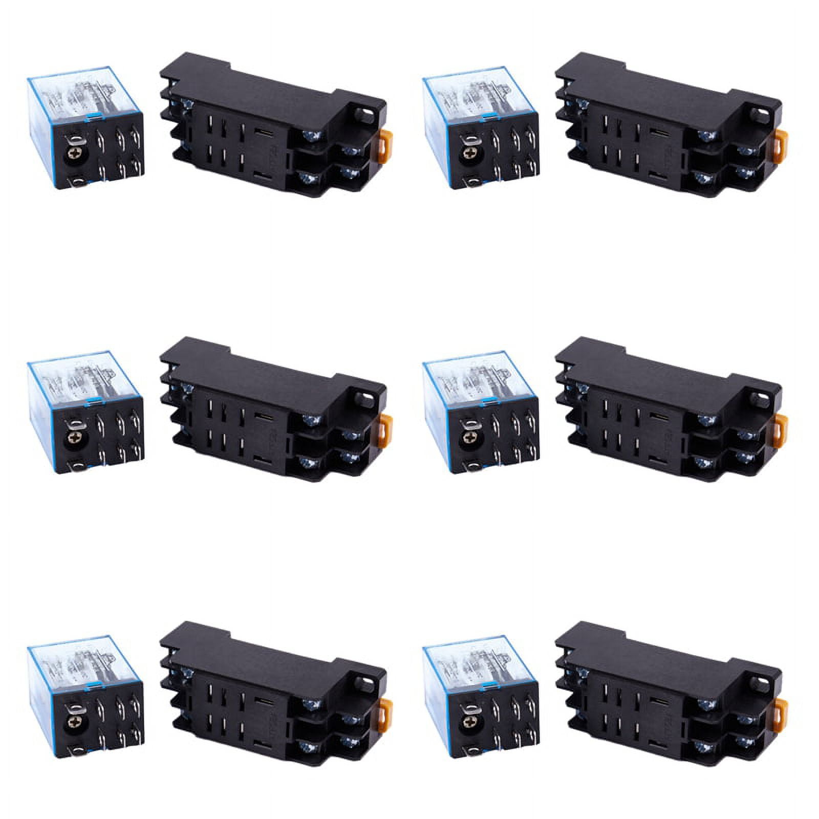 6X 12V DC Coil Power Relay DPDT LY2NJ HH62P-L JQX-13F 10A with PTF08A Socket Base,6 x Relay with ...