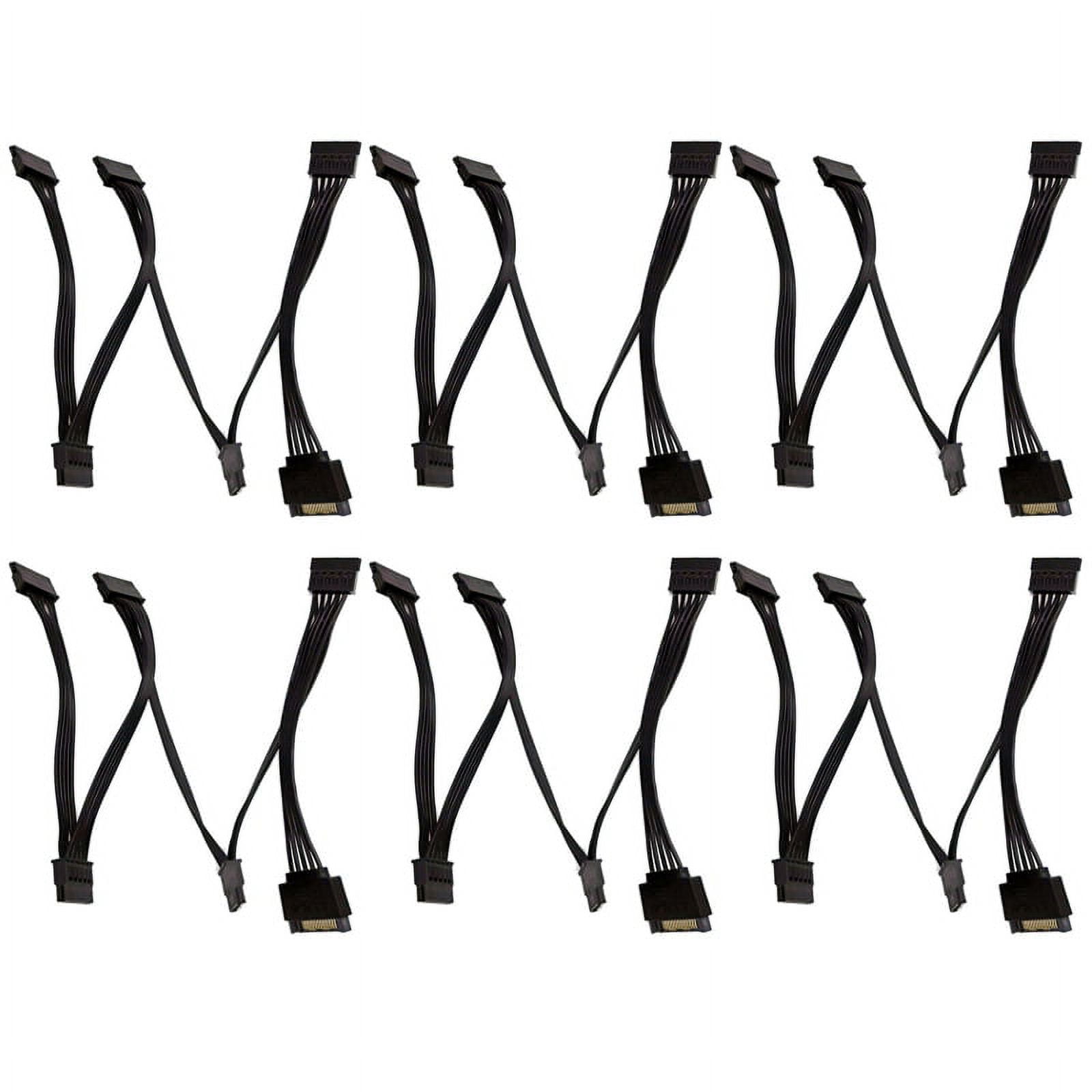 6X 15 Pin Power Extension Hard Drive Cable 1 Male to 5 Female Power ...