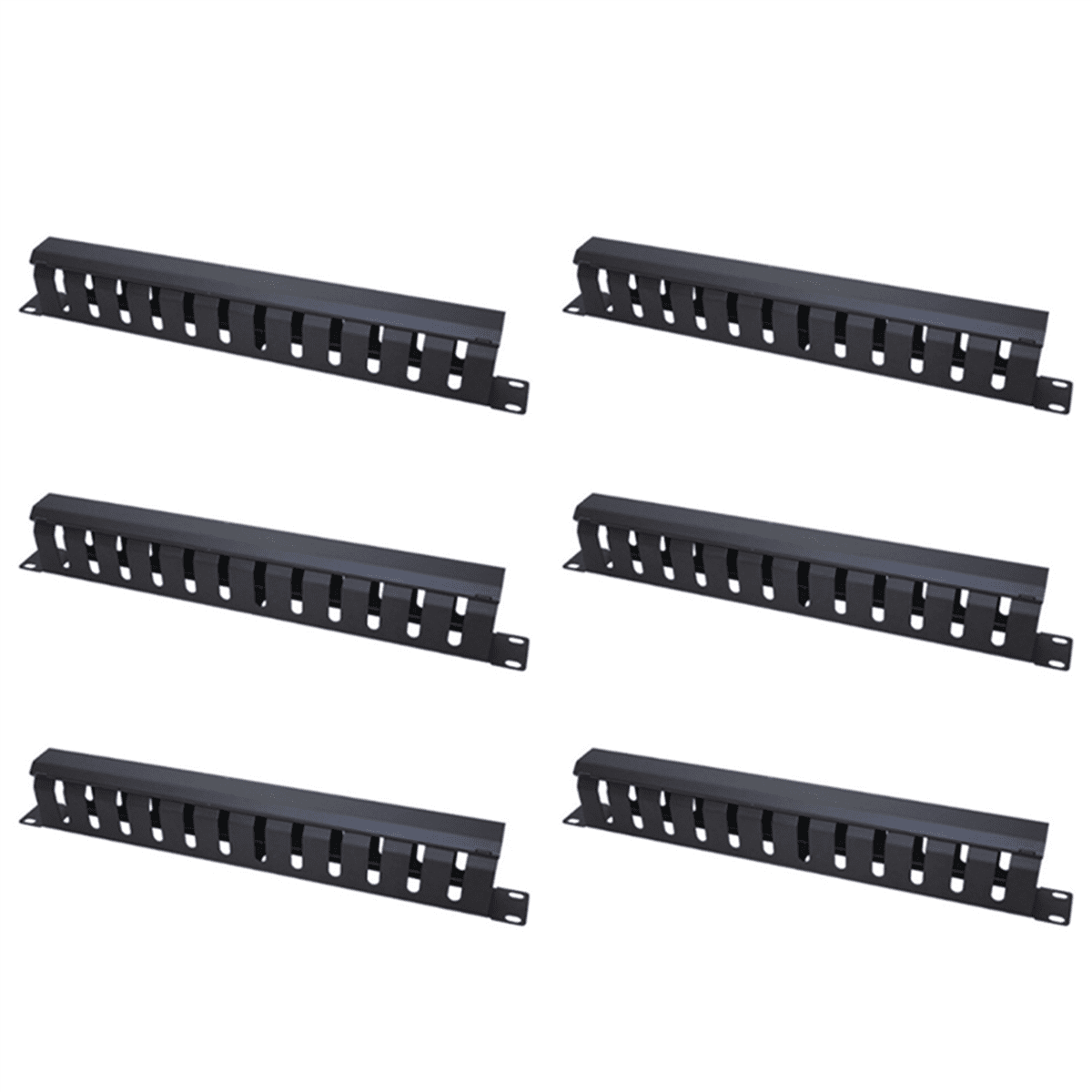 6X 1U Horizontal Mount 19 Inch Server Rack , 12 Slot Metal Finger Duct ...
