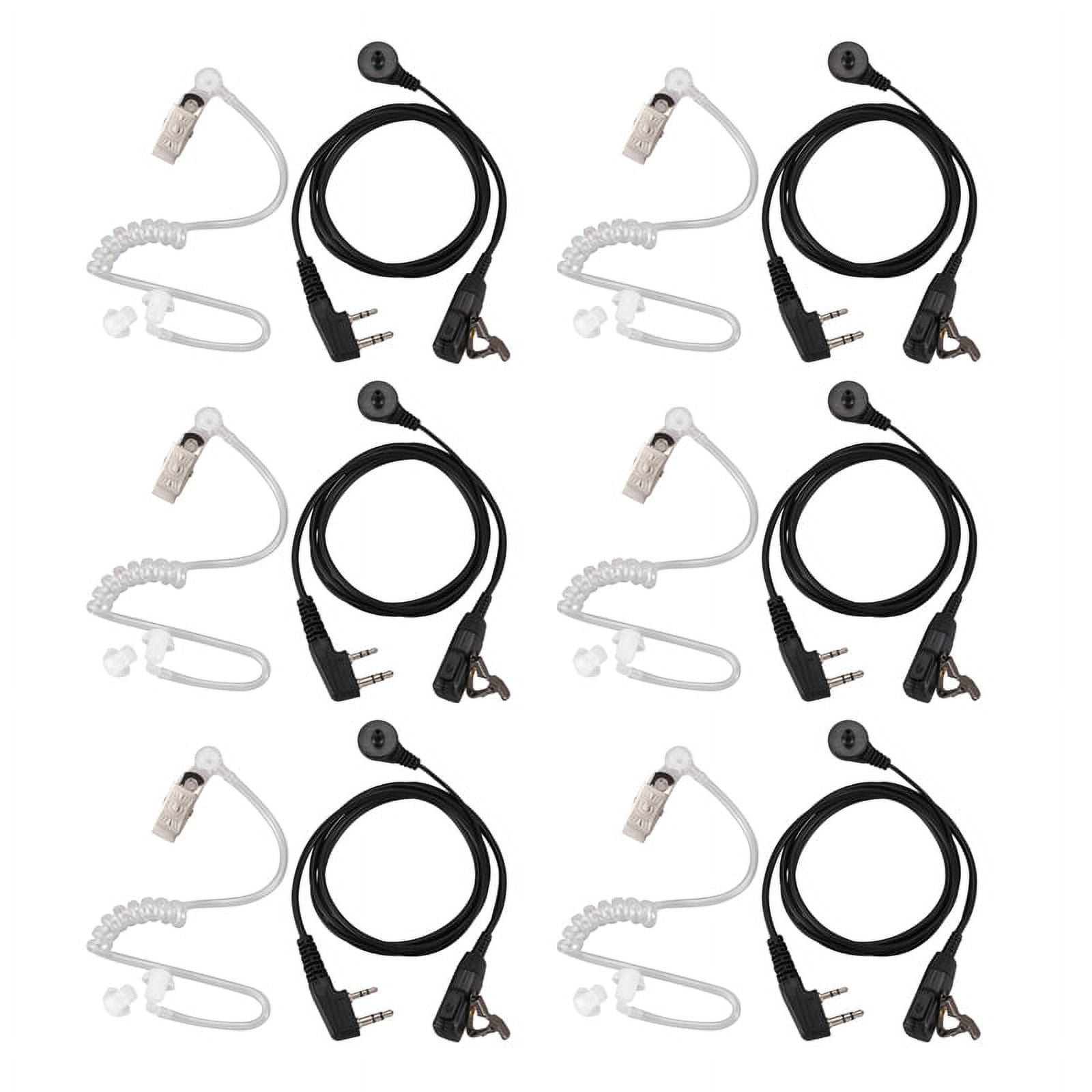 6X 2 Pin PTT MIC Headset Covert Acoustic Tube In-Ear Earpiece for UV-5R ...