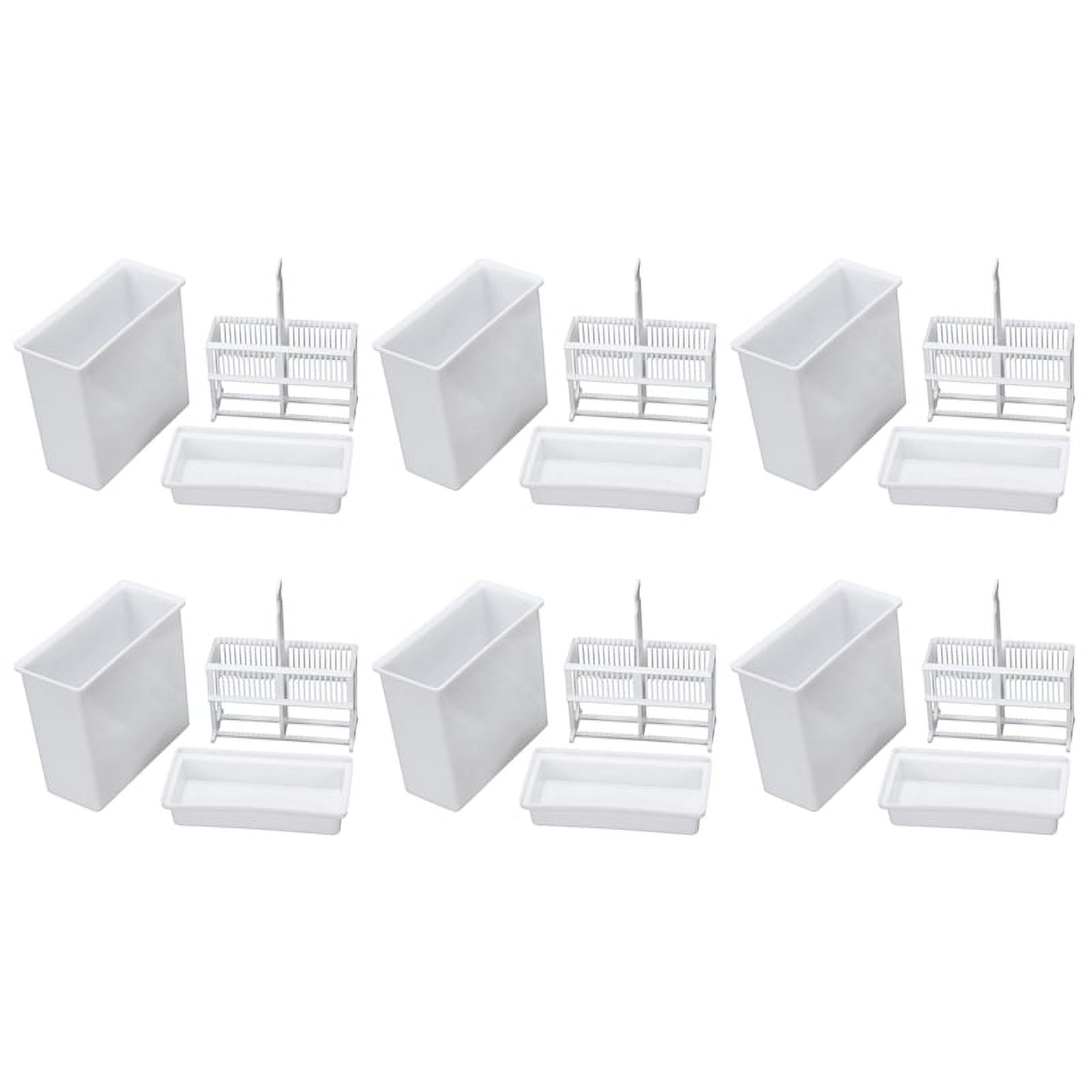 6X 2 in 1 White 24 Pieces Microscope Slides Staining Rack Dish Set ...