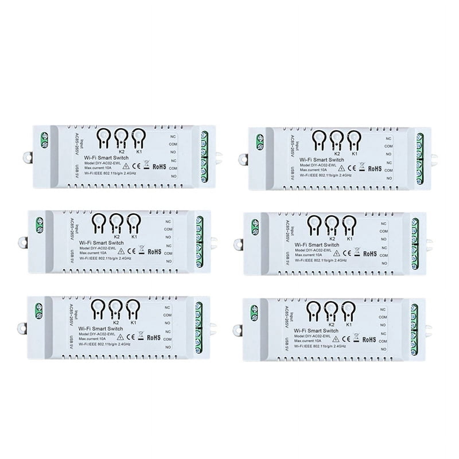 6X 2CH WiFi Smart Switch DIY APP 85-265V USB 5V 2.4G WiFi Home ...
