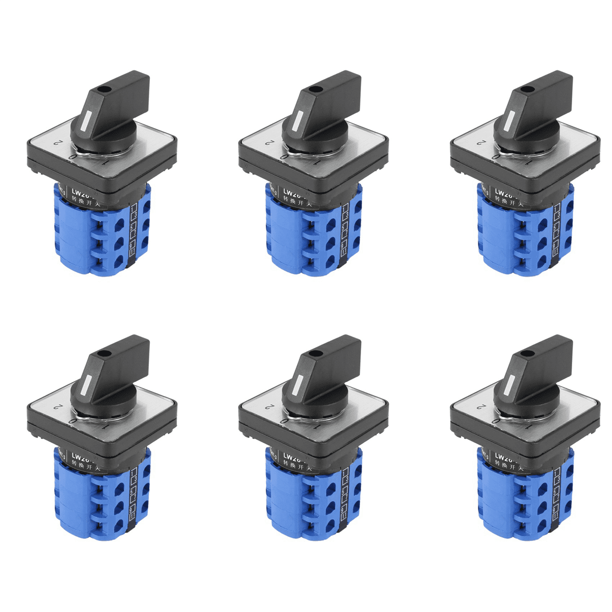 6X 3 Positions On-Off-on Changeover Control Rotary Cam Switch 20A ...
