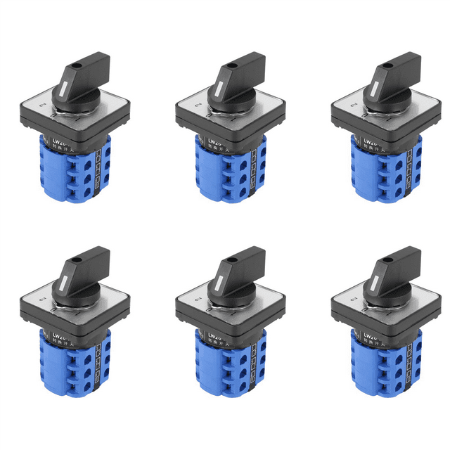 6X 3 Positions On-Off-on Changeover Control Rotary Cam Switch 20A ...