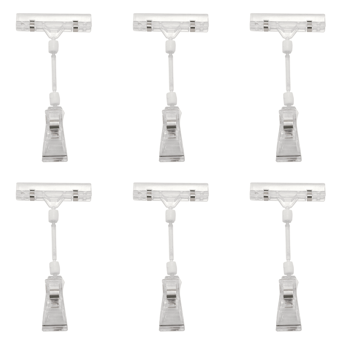 6X 6.5 Inch Height Transparent Plastic Double Clips Adjustable Sign ...