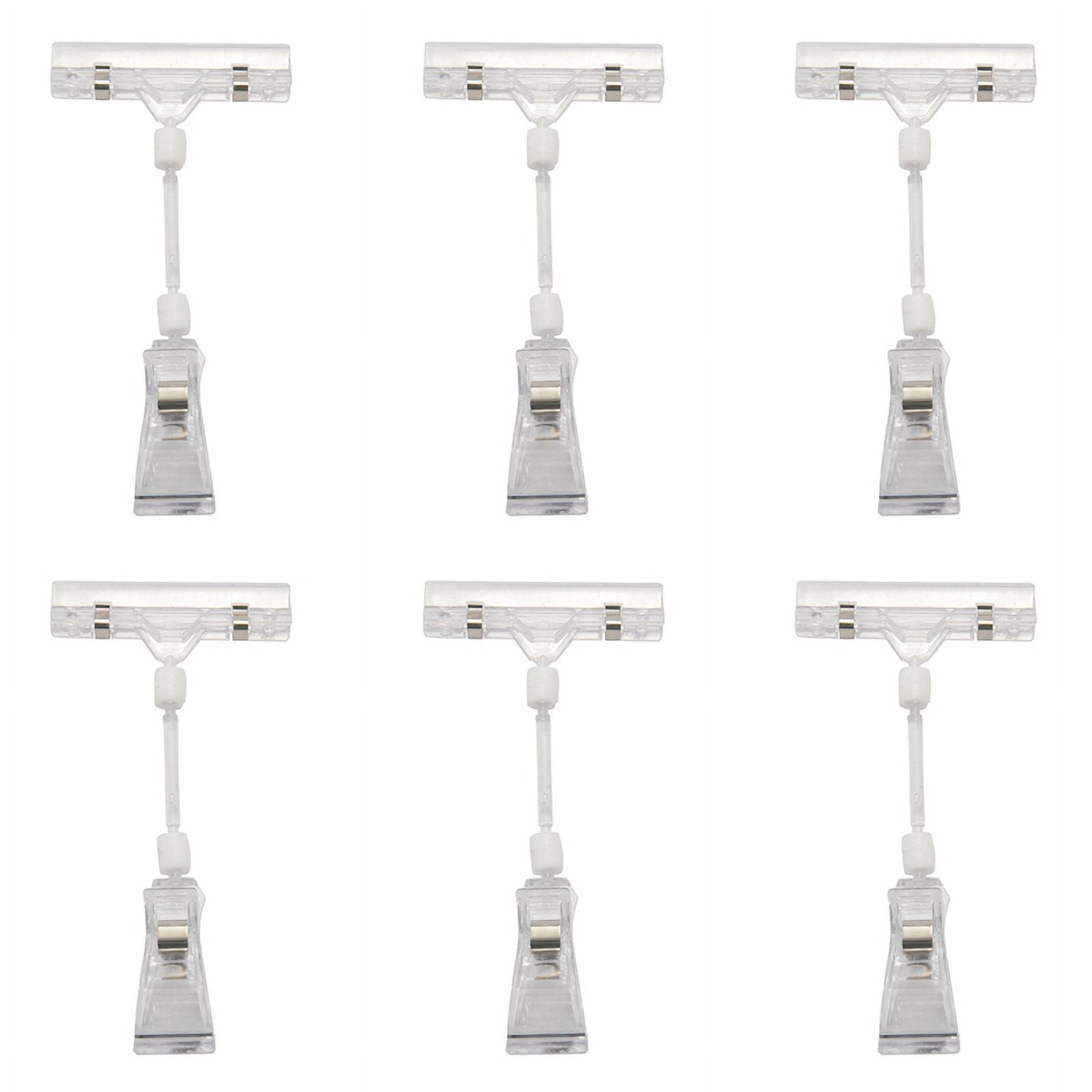 6X 6.5 Inch Height Transparent Plastic Double Clips Adjustable Sign ...