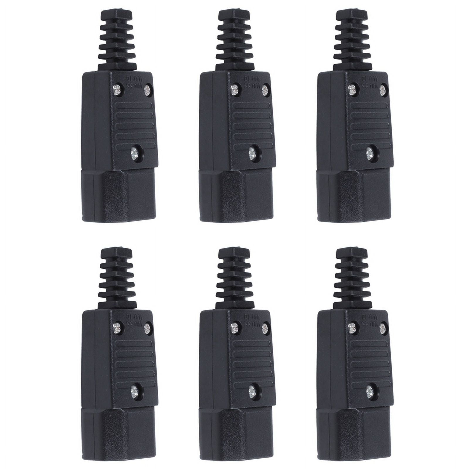 6X Black IEC-320 C14 Male Plug AC Power Inlet Socket Connector 250V 10A ...