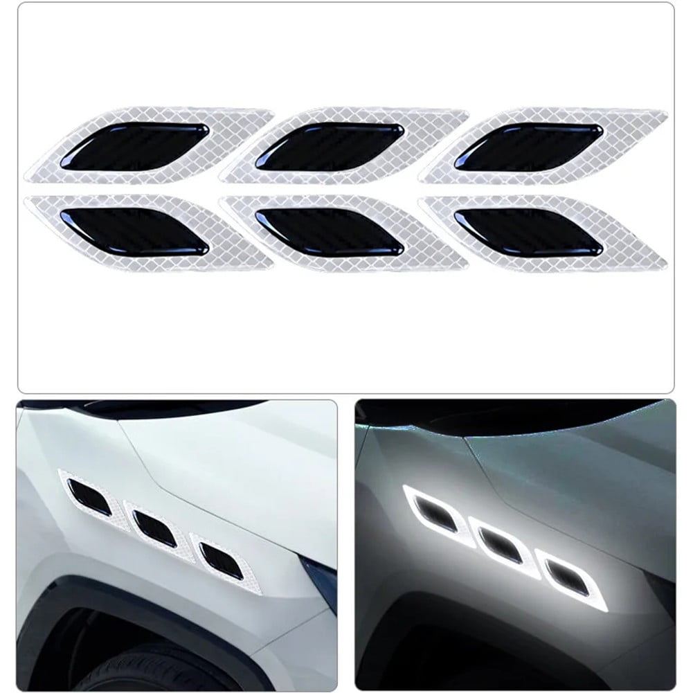 6X Car Reflective Stickers Anti-Scratch Safety Sticker Auto Exterior ...