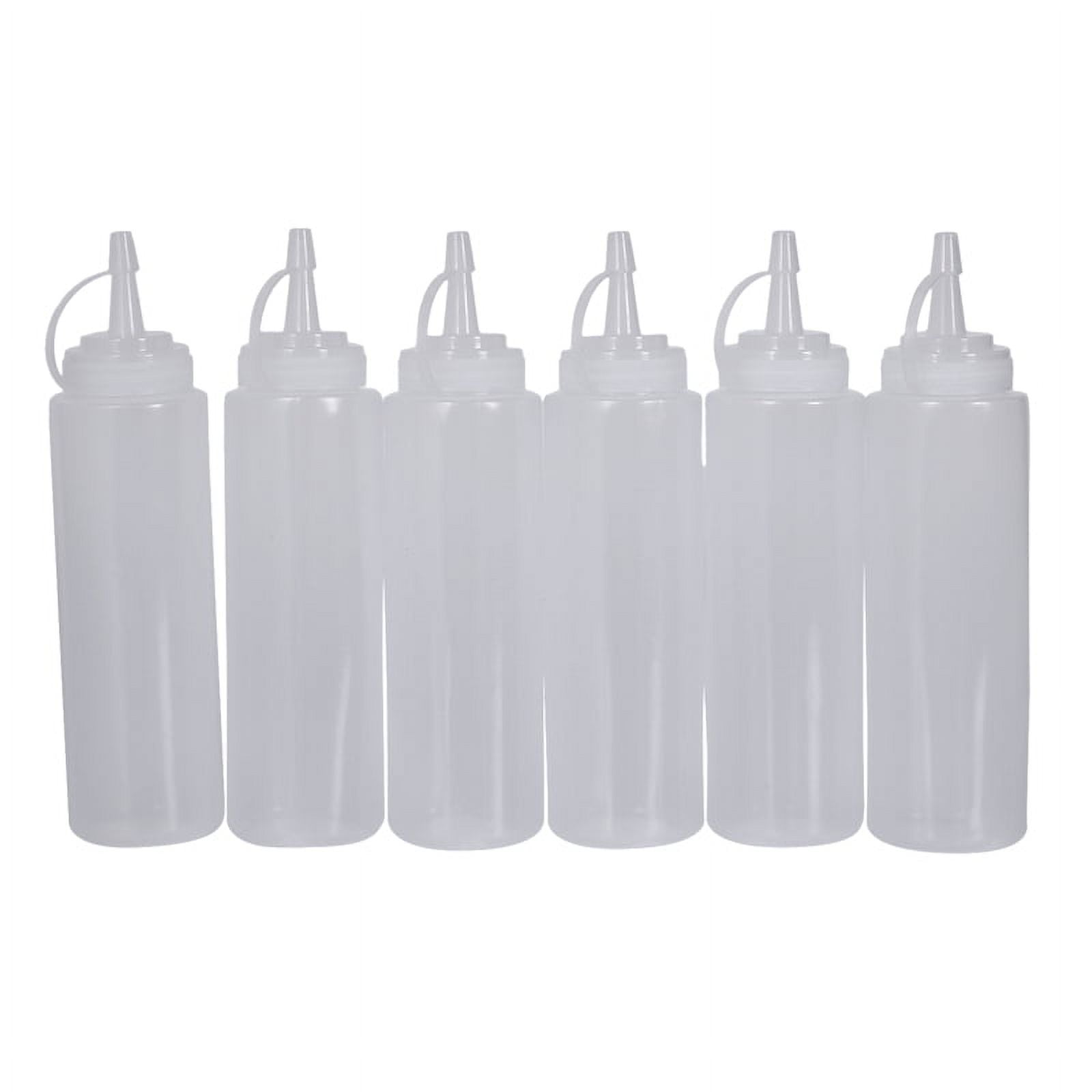 6X Clear White Plastic Squeeze Sauce Ketchup Cruet Oil Bottles 8oZ ...