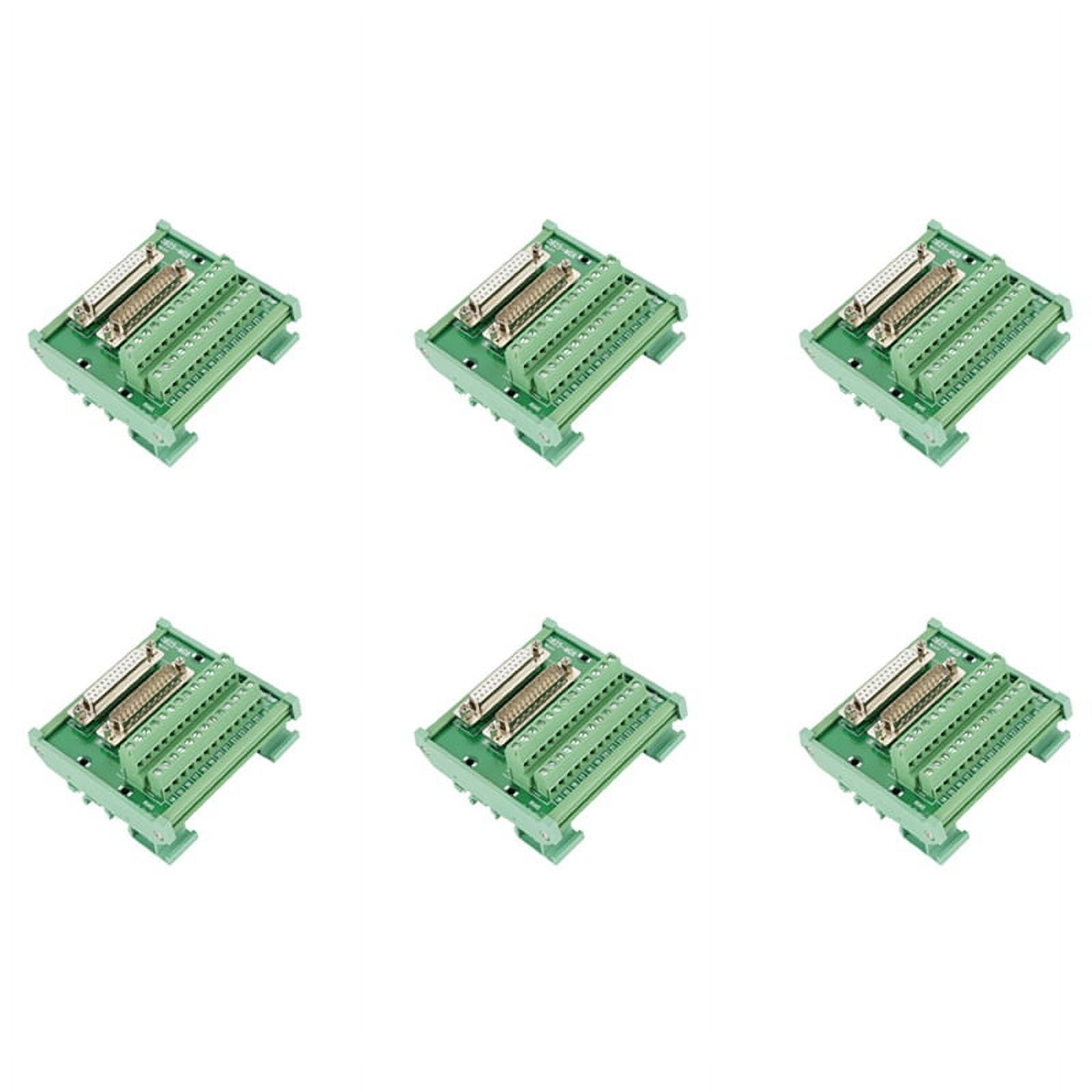 6X DB25 DIN Rail Mount Interface Module Male/Female Connector Breakout ...