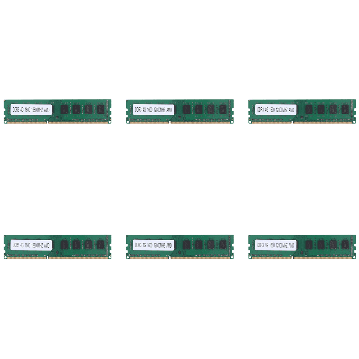 6X DDR3 4GB Memory Ram PC3-12800 1.5V 1600Mhz 240 Pin Desktop Memory DIMM Unbuffered and Non-ECC ...