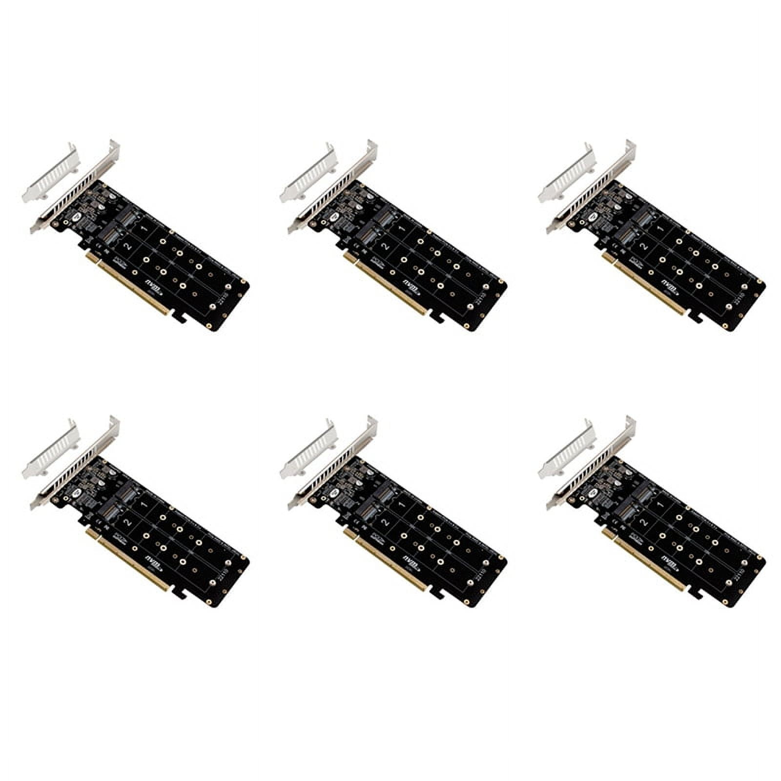 6X Double-Sided 4-Disk NVME RAID Card PCIeX16 to M.2 M-Key NVMEx4SSD 2U ...