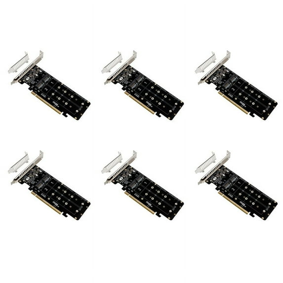 6X Double-Sided 4-Disk NVME Card PCIeX16 to M.2 M-Key NVMEx4SSD 2U ...