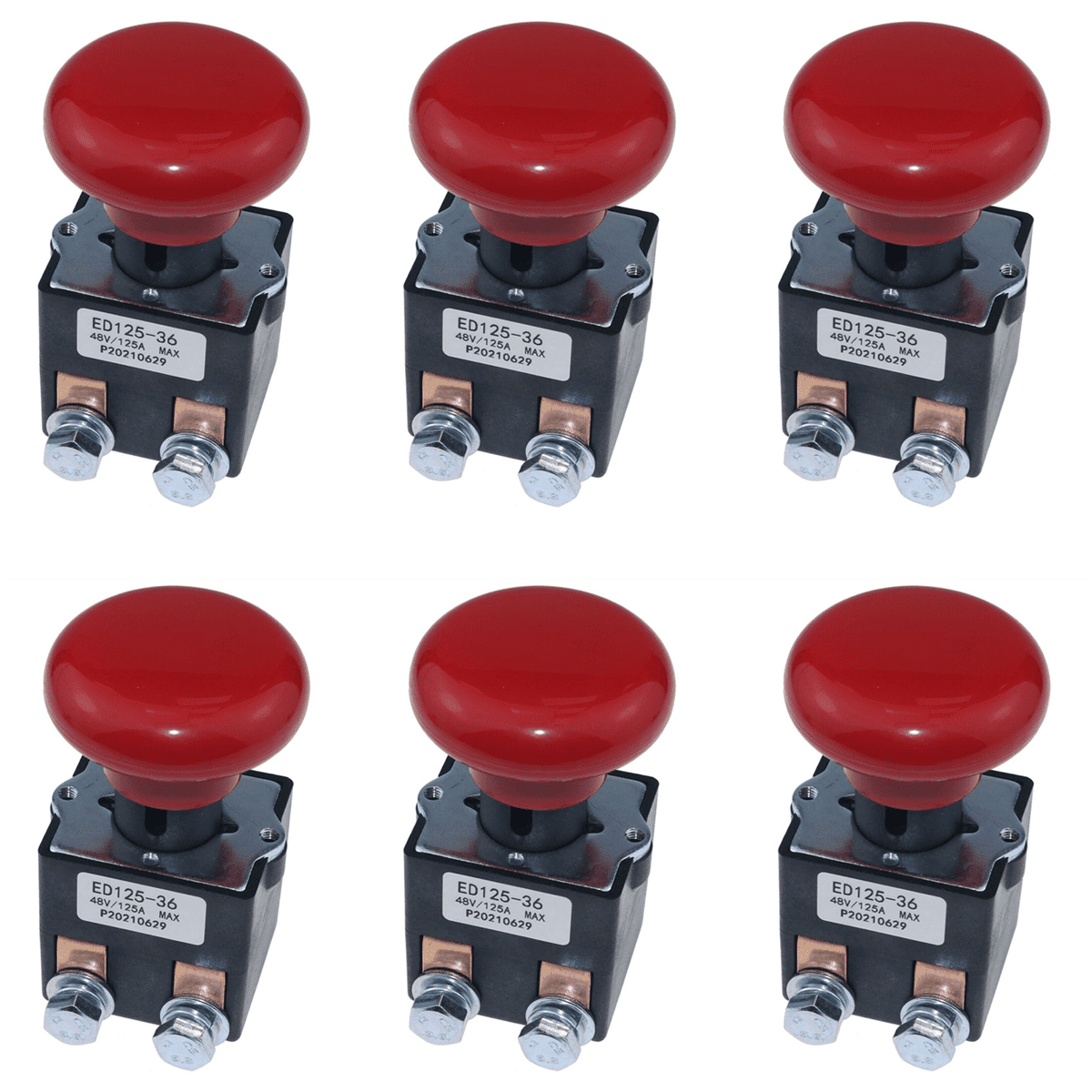 6X ED125-36 48V 125A Emergency Disconnect Stop Switch for EZ30 E30 D40 ...