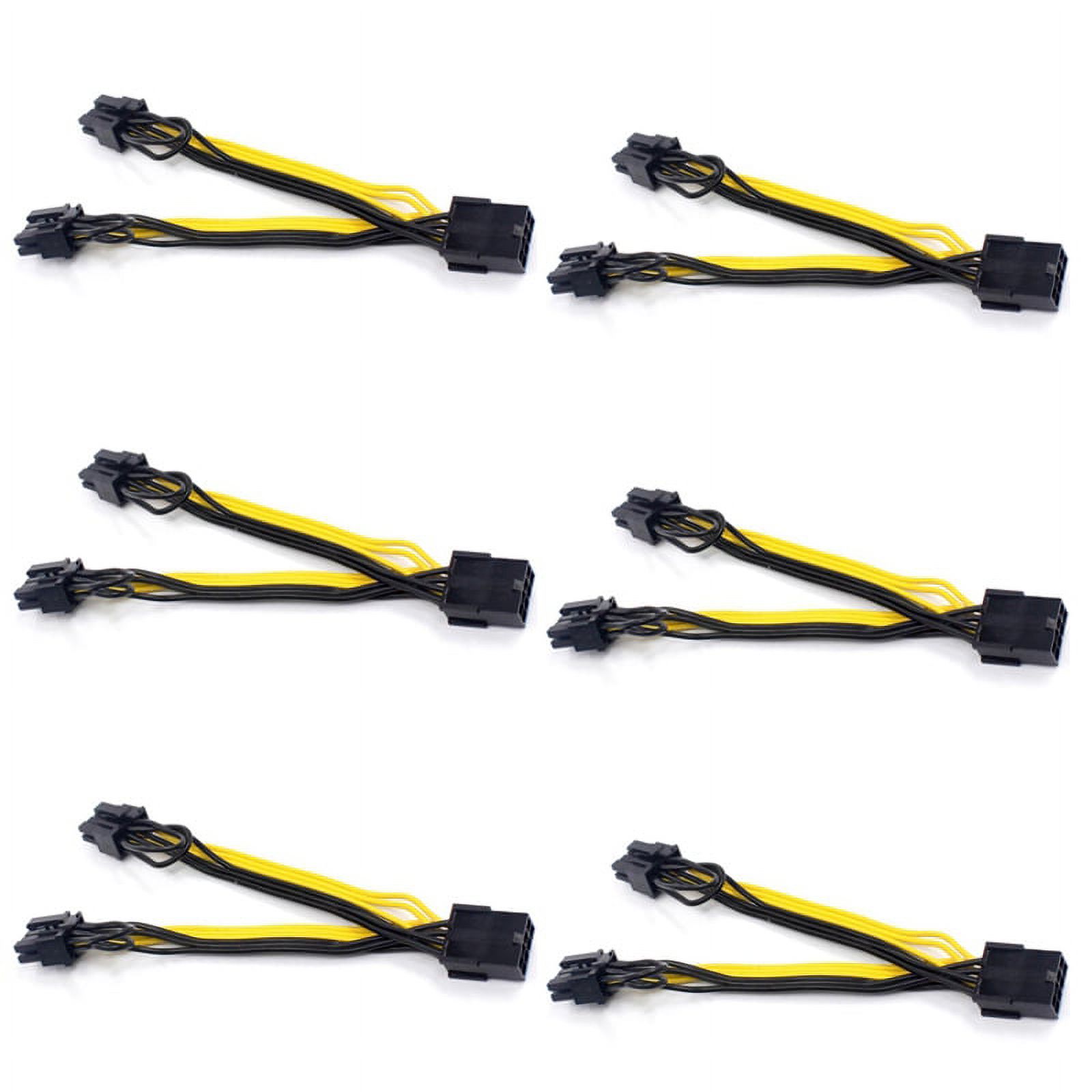 6X EPS CPU 8Pin to 2-Port PCIe Dual PCI-E 6+2Pin Y Splitter Miner GPU ...