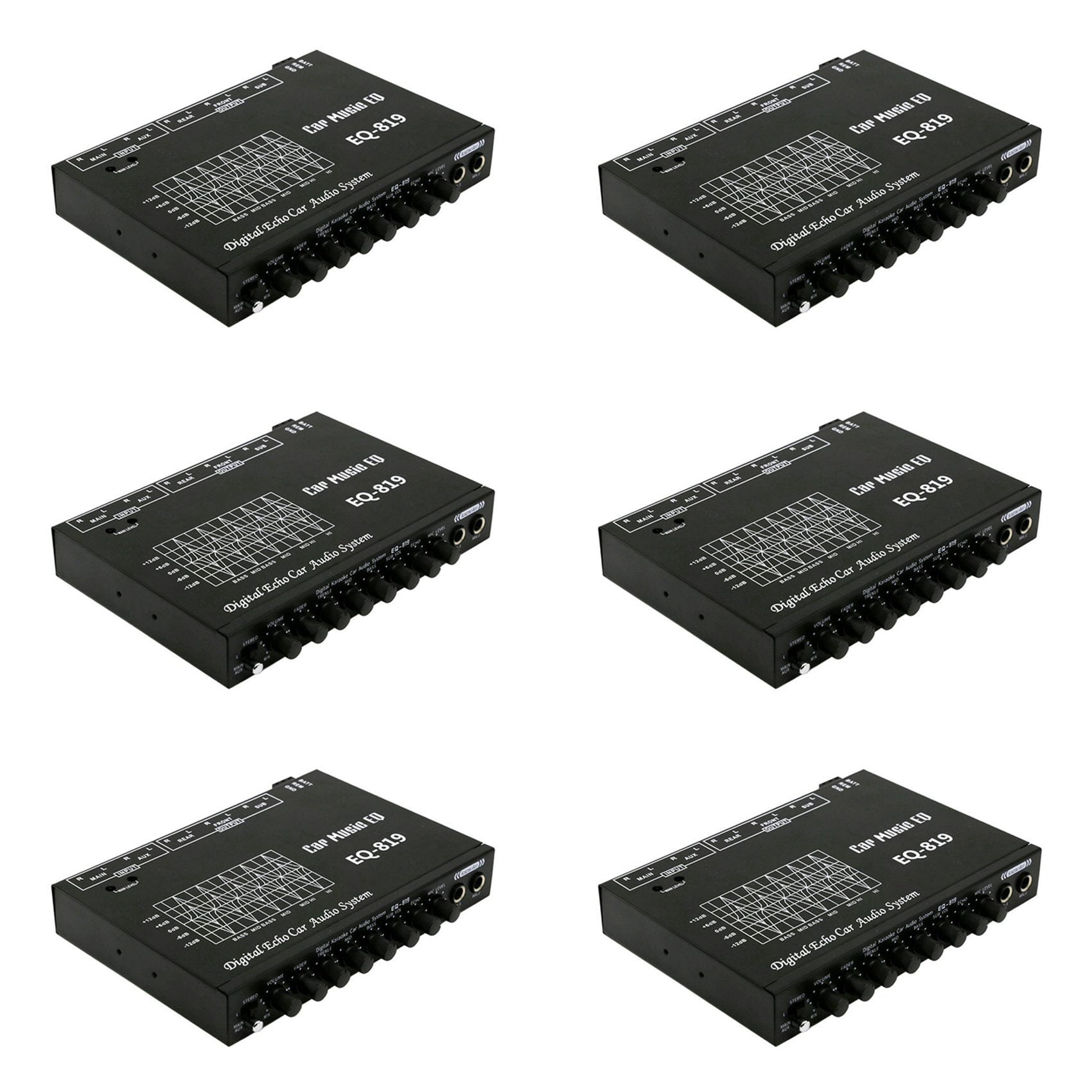 6X EQ-819 Car Equalizer Multifunctional Car Audio EQ Tuning Crossover ...