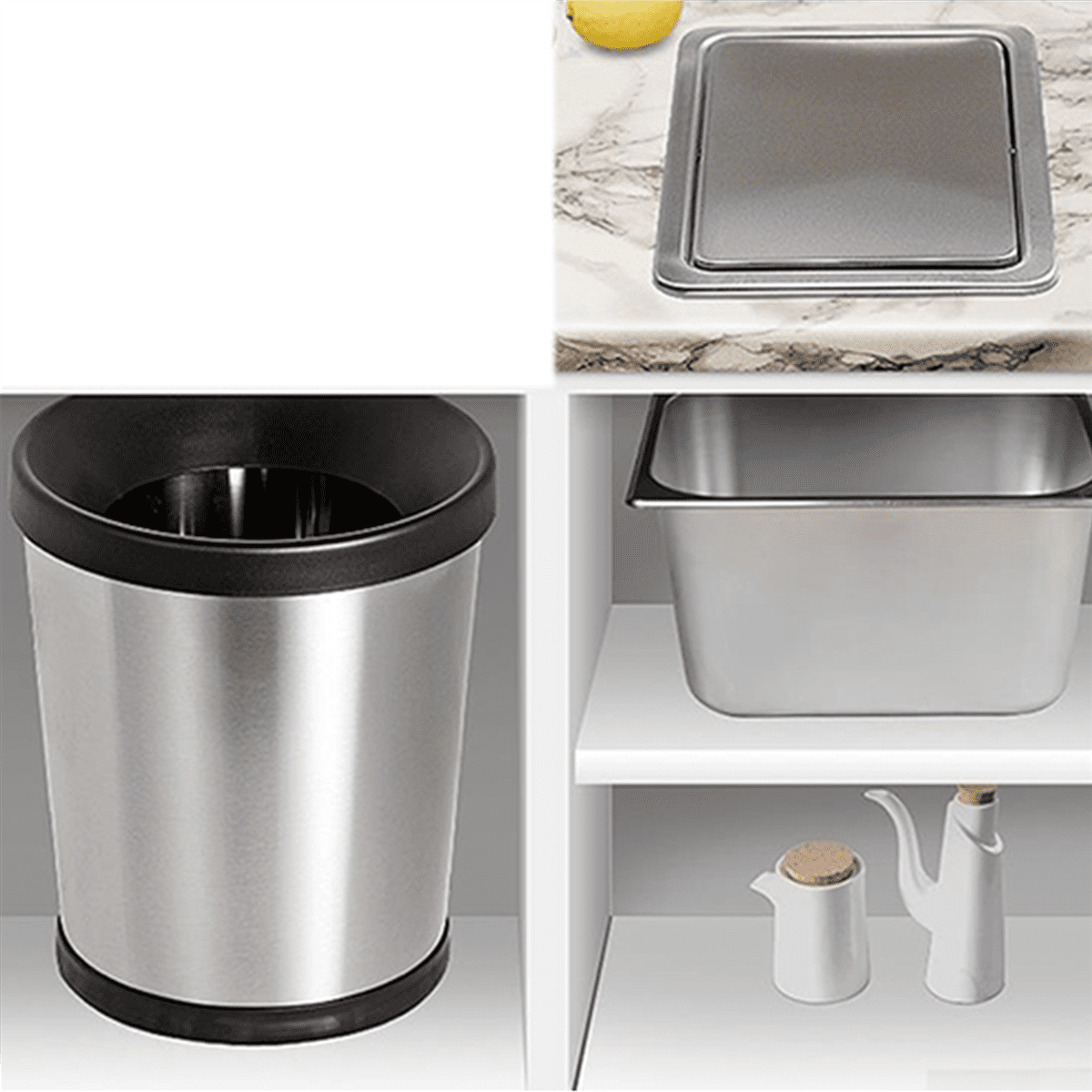 6X Garbage Flap Lid Trash Bin Cover Flush Built-in Balance Swing Flap ...
