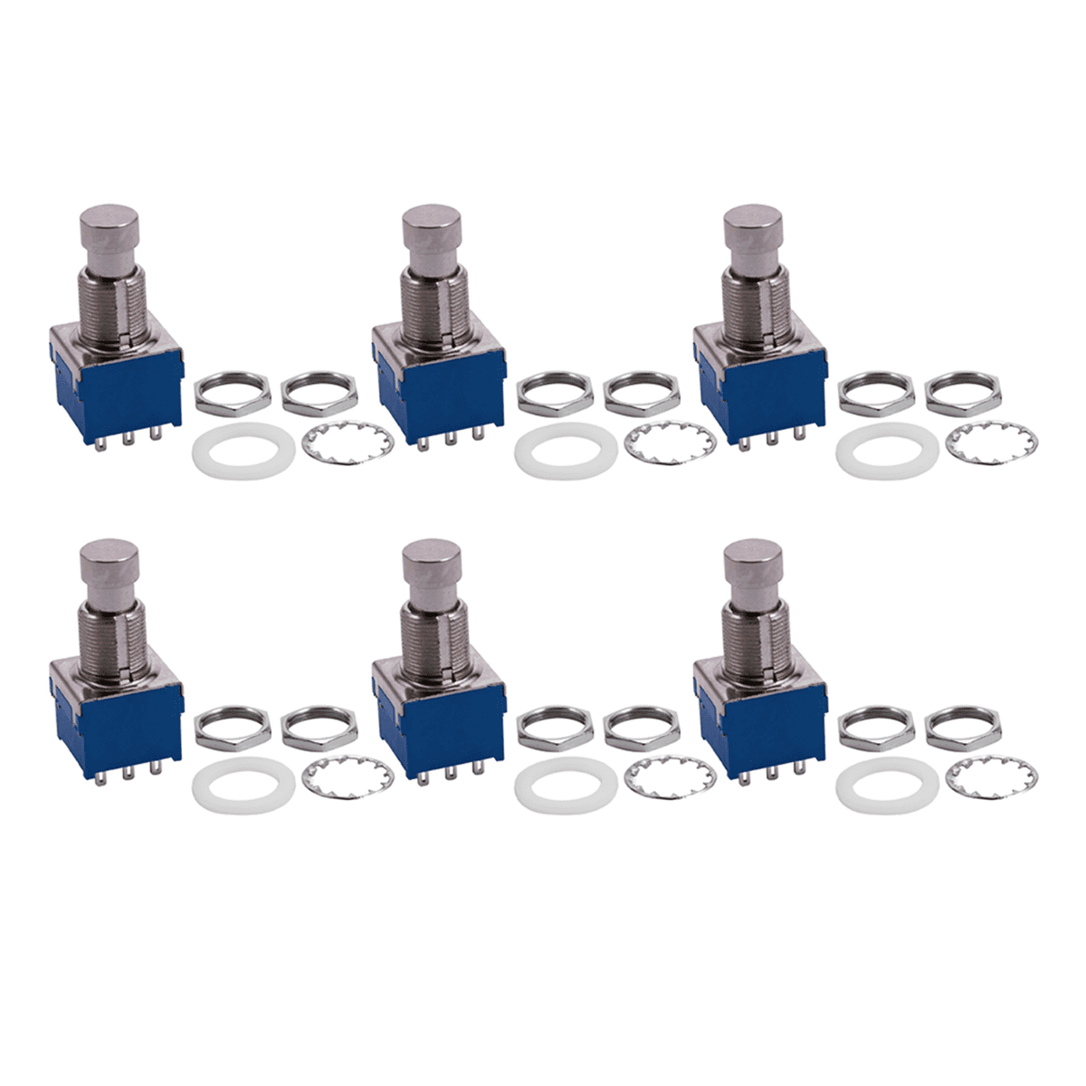 6X Guitar Effects 9-Pin Latching Pedal Footswitch Foot Switch Blue ...