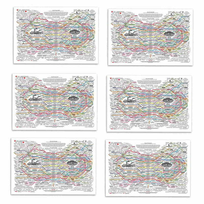 6X Healing Web Poster Chart Canvas Wall Art Horizontal Poster Print ...