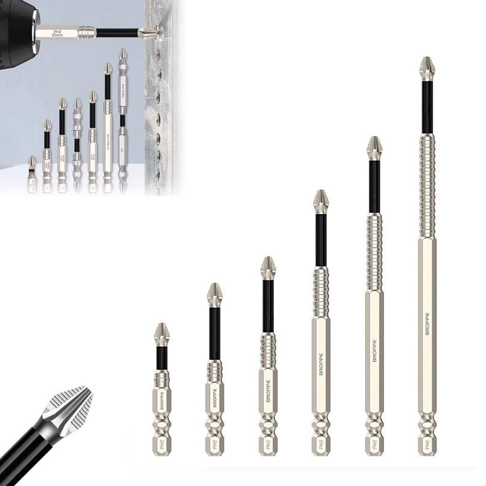 6X High-Magnetic Screwdriver Drill Bit Set - Walmart.com