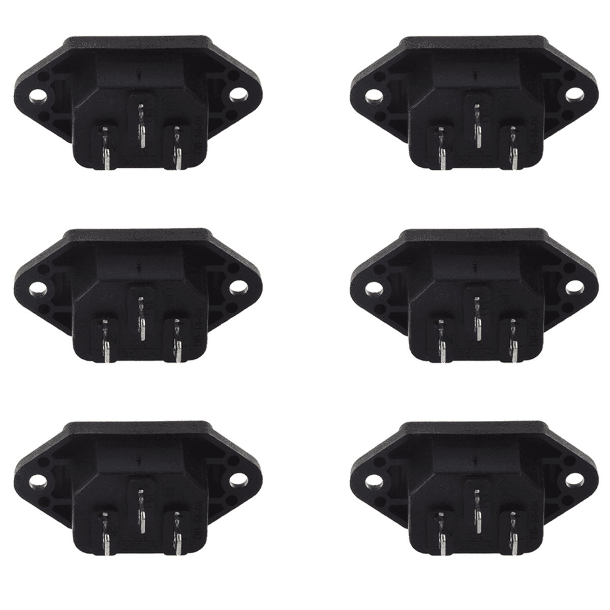 6X IEC 320 C14 Male Plug 3 Pins PCB Panel Power Inlet Socket Connector ...