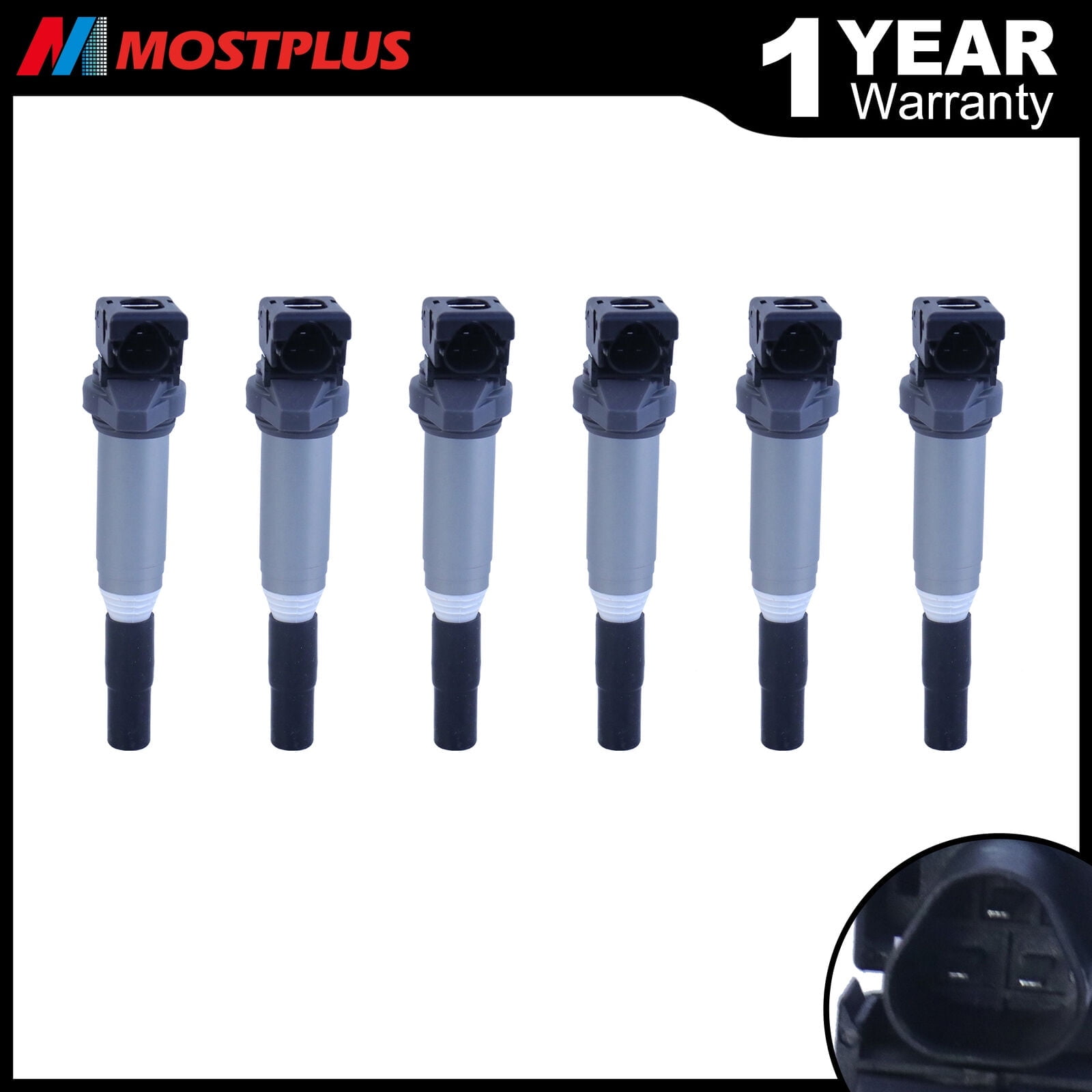 MOSTPLUS Set(6) Ignition Coils for BMW 128i 135i 328i 335i 528i M3 X1 ...