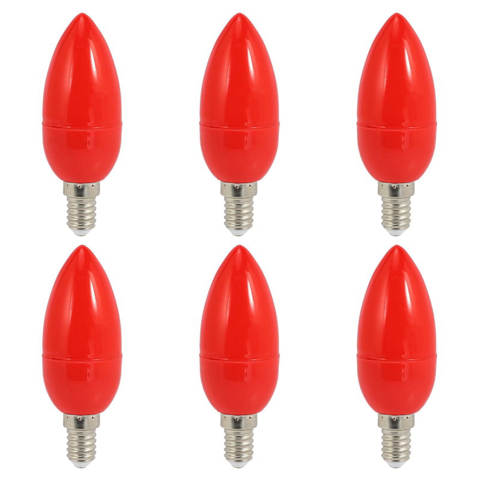 6X LED Candle Light Candle Light Bulbs Red Fortune Lamp God Lights ...