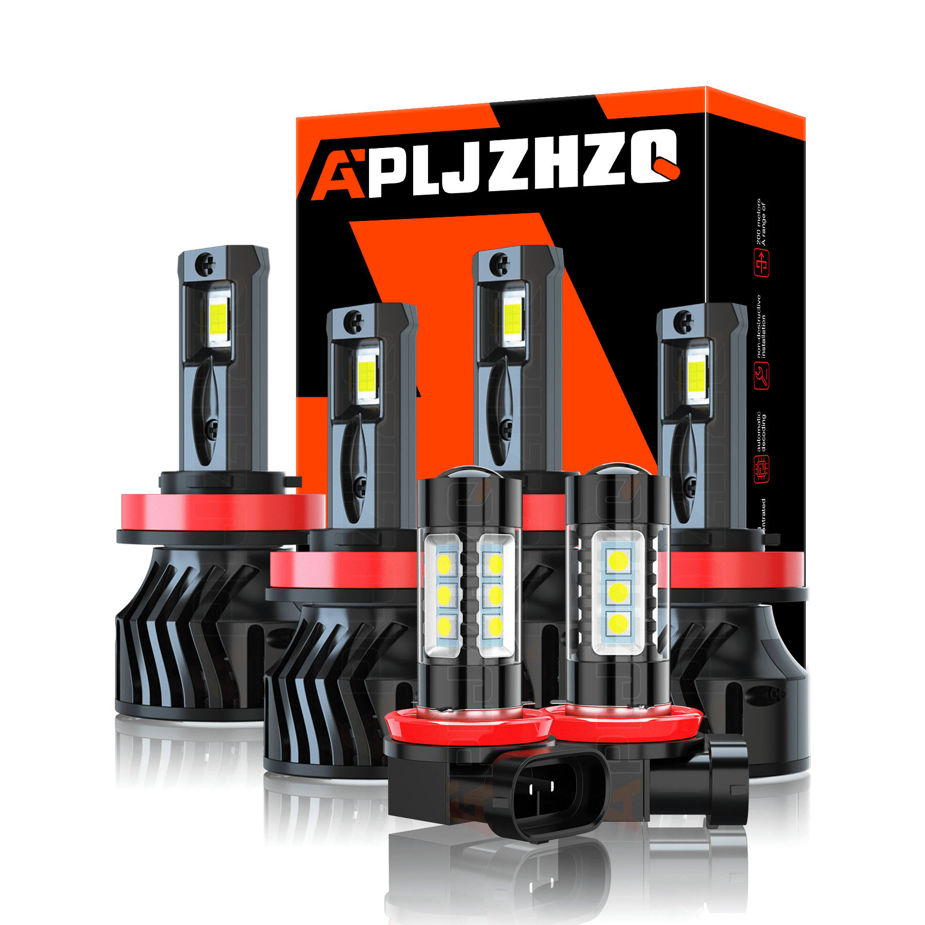 6X LED Headlight High Low Beam Fog Light Bulbs Combo Conversion Kit ...