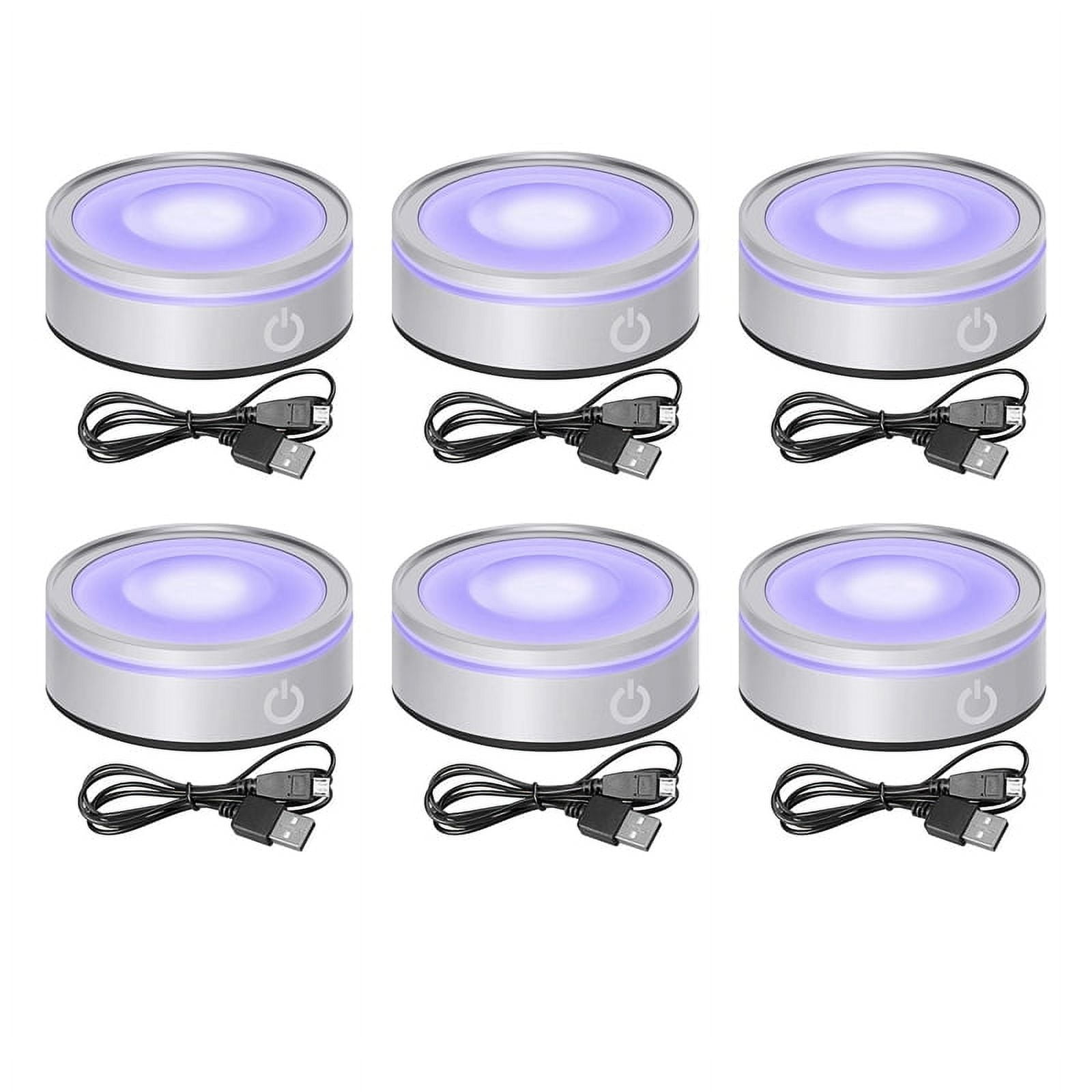 6X LED Light Base with Sensitive Touch Round Colorful Stand Display for ...