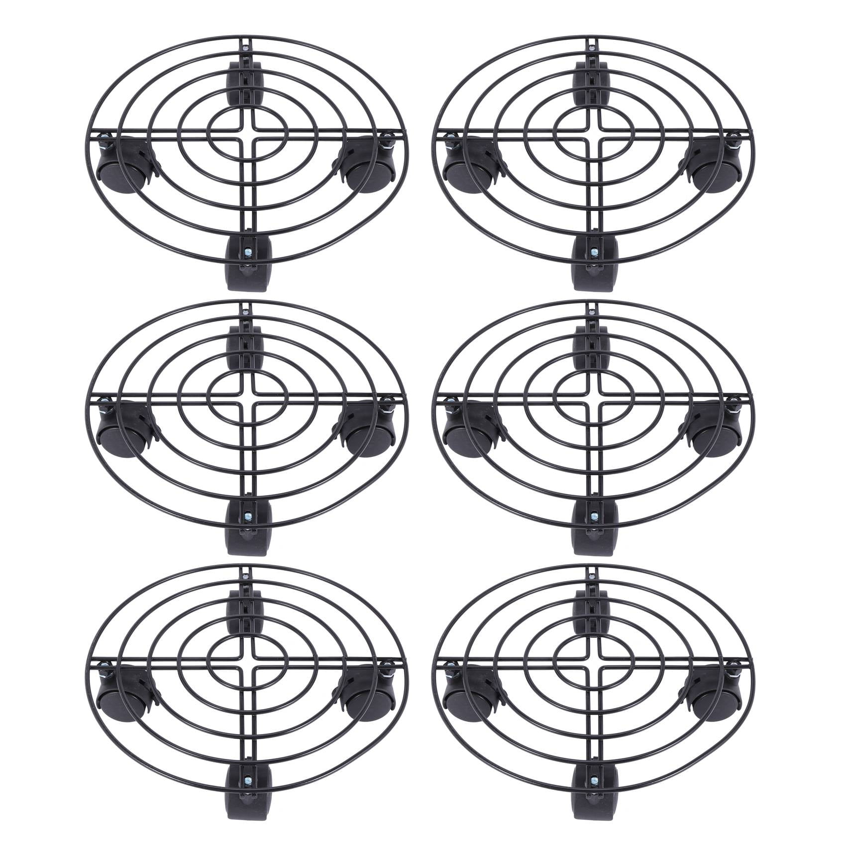 6X Metal Plant Flower Pot Stand Trolley on Wheels Indoor Outdoor Home ...