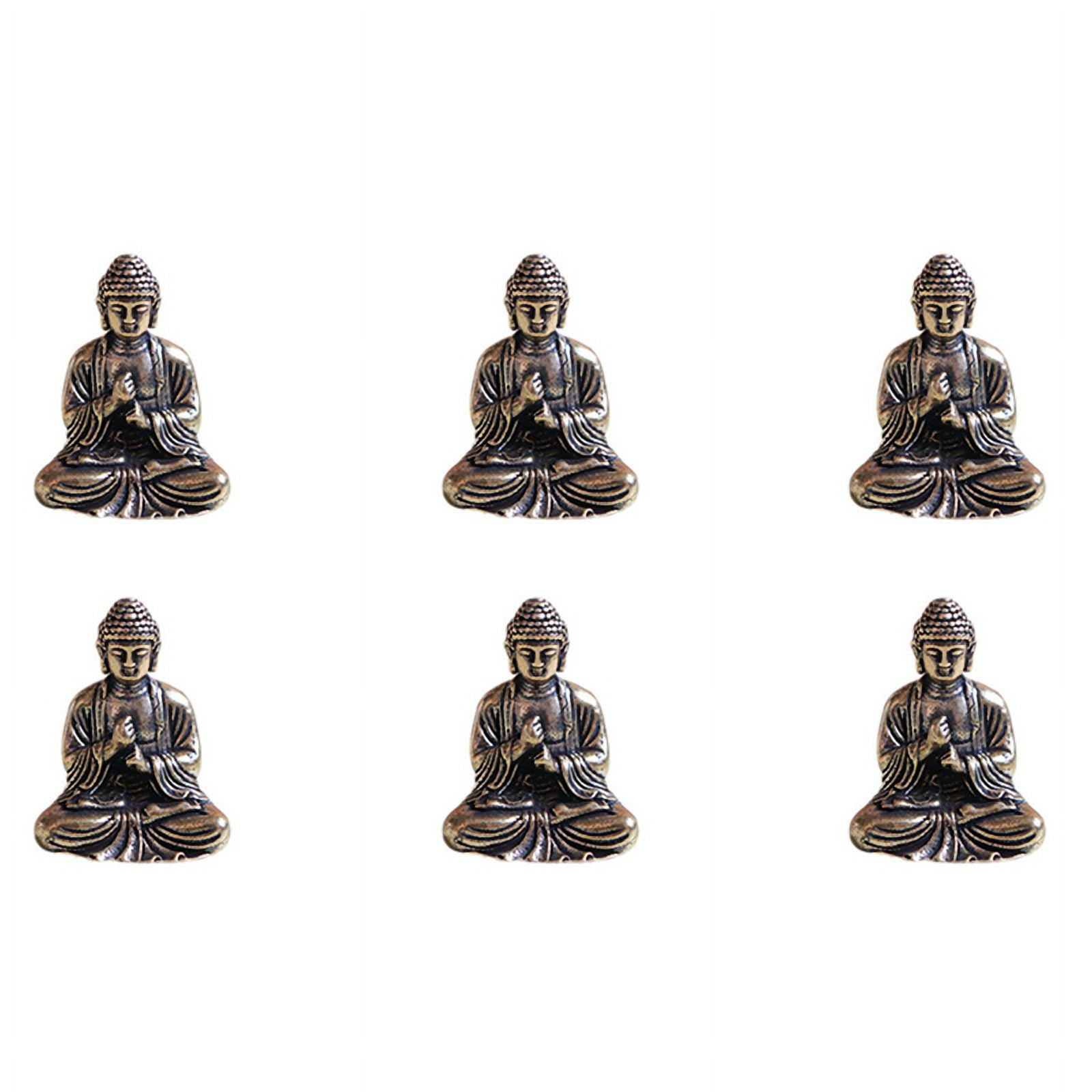 6X Mini Buddha Statue Bronze Buddha Statue Chinese Buddhism Pure Copper ...