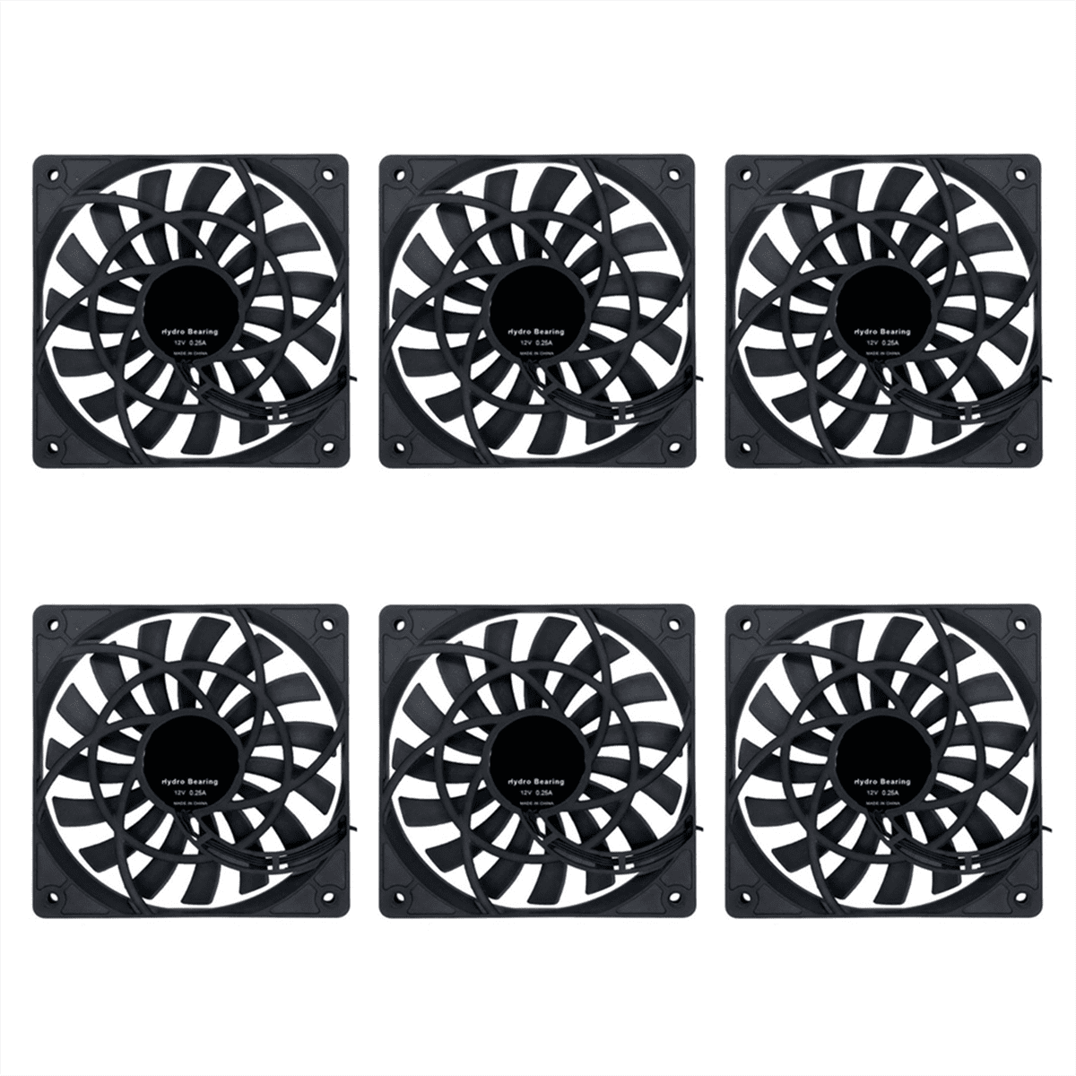 6X Mute 120mm 12cm PWM Cooling Fan Slim 12mm,New 120X120X12mm DC 12V 0 ...