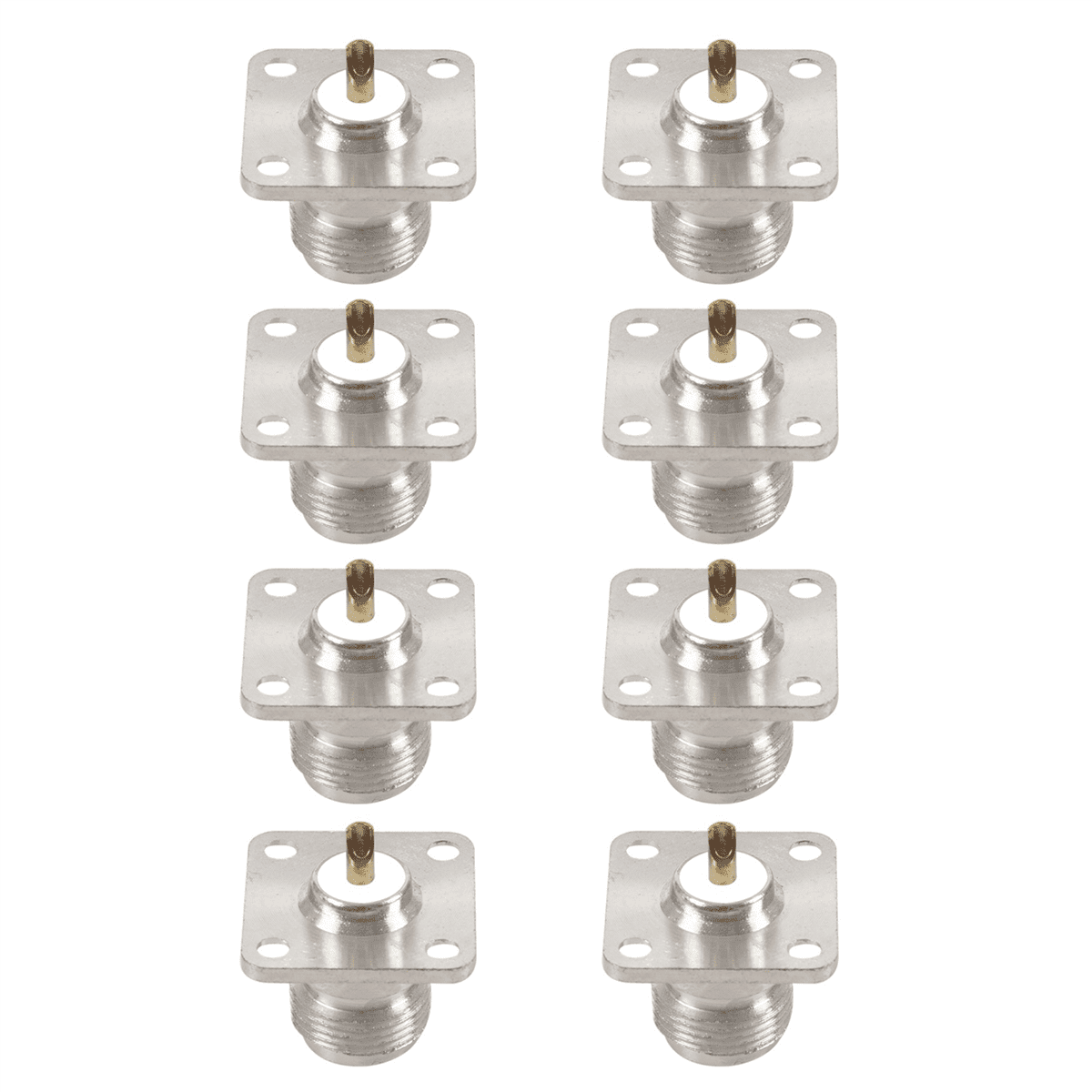 6X N Type Female Jack RF Coax Connector 4-Hole Panel Mount with Solder ...