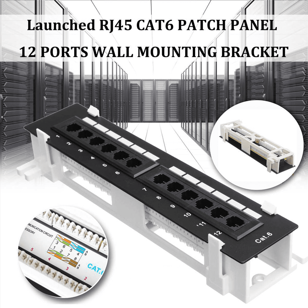 6X Network Tool Kit 12 Port CAT6 Patch Panel RJ45 Networking Wall Mount ...