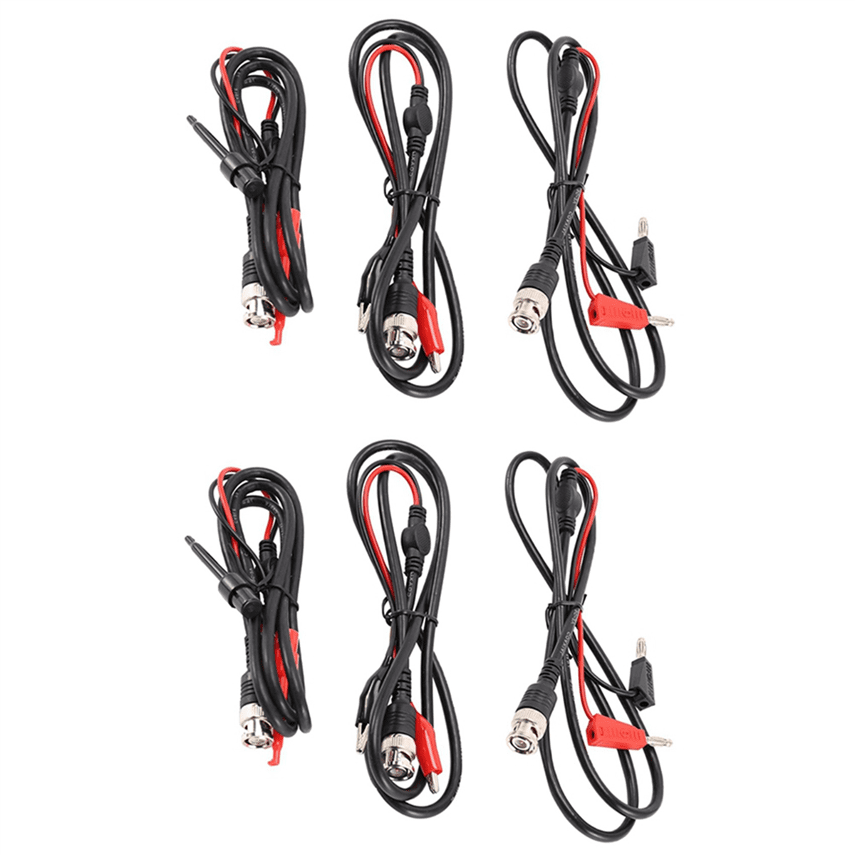 6X Oscilloscope Probes BNC to Alligator Clips Mini Hook Leads Dual ...