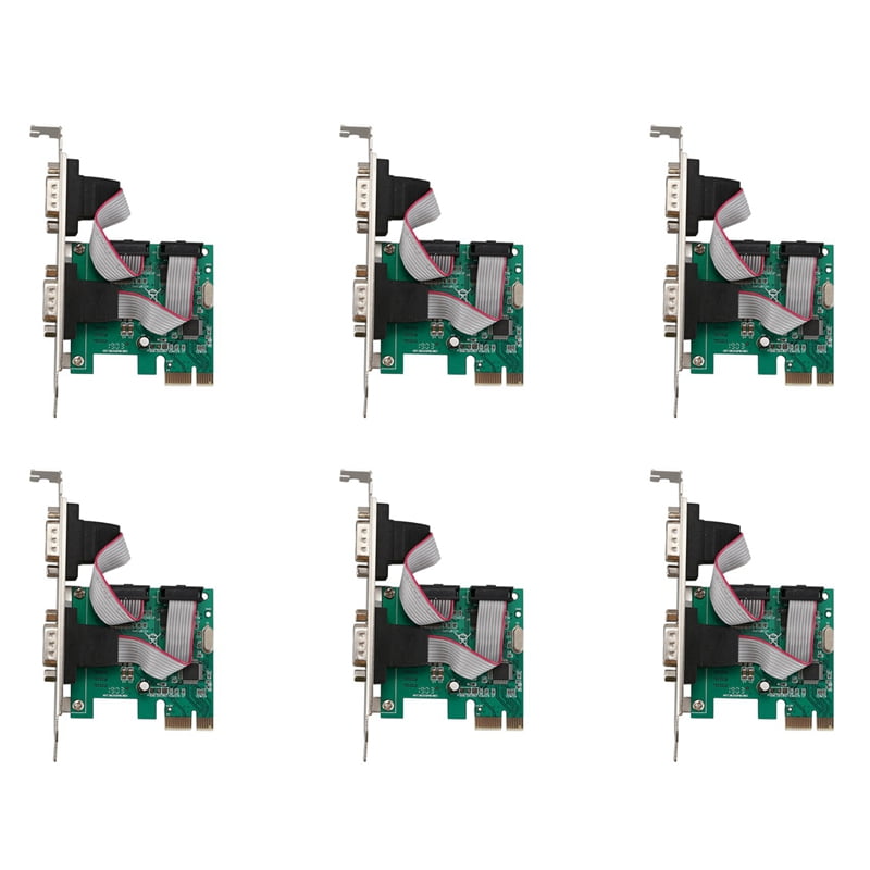 6X PCI-E PCI Express Dual Serial DB9 RS232 2 Ports Controller Adapter ...