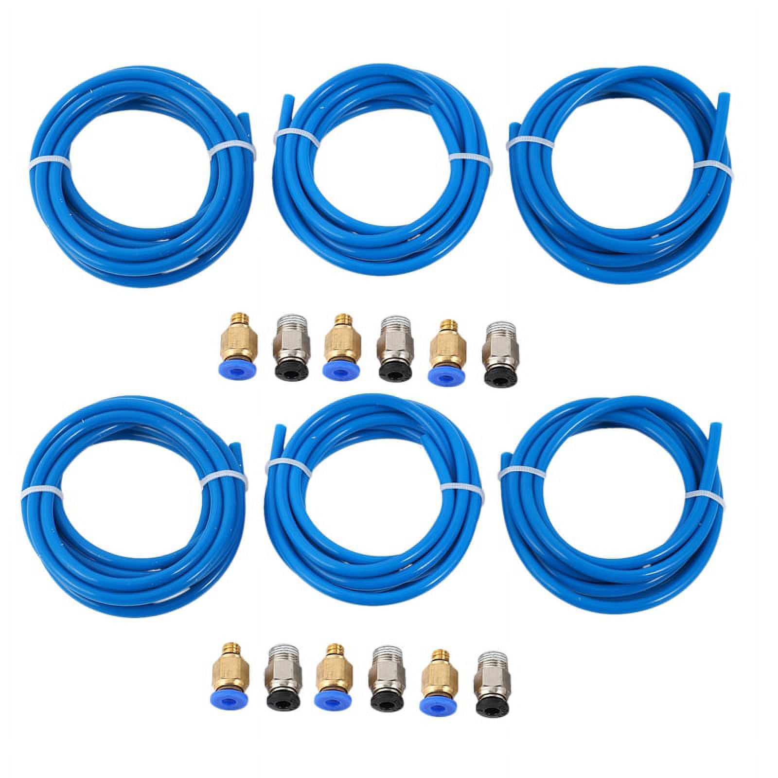 6X PTFE Tube Ptfe Blue Tubing(1.5 Meters) with 6 Pieces Pc4-M6 Fittings ...
