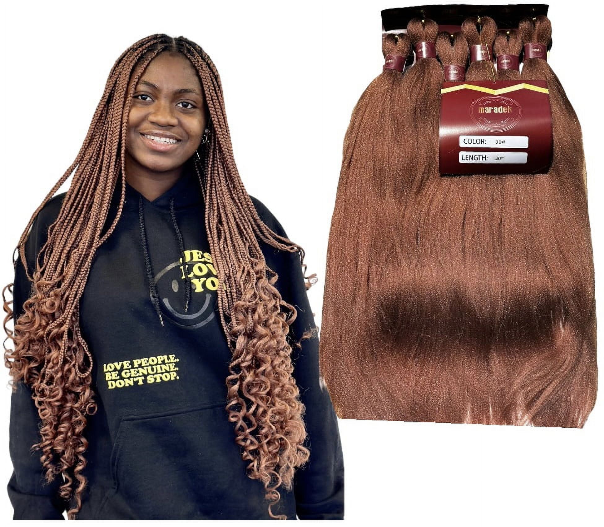 6X Pre-Stretched Professional Braiding Hair 100% Kanekalon Hot Water ...