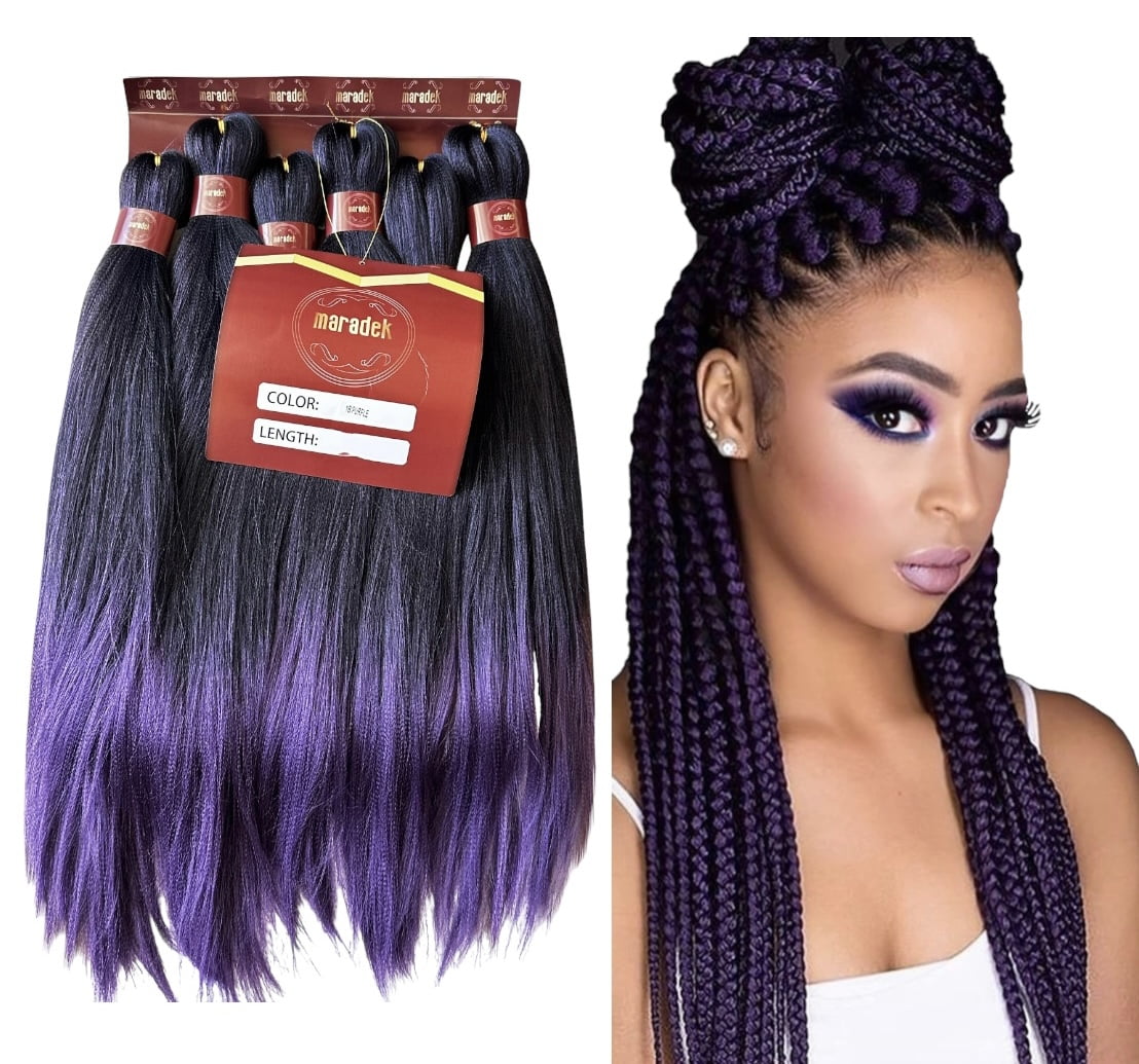 6X Pre-Stretched Professional Braiding Hair 100% Kanekalon Hot Water ...