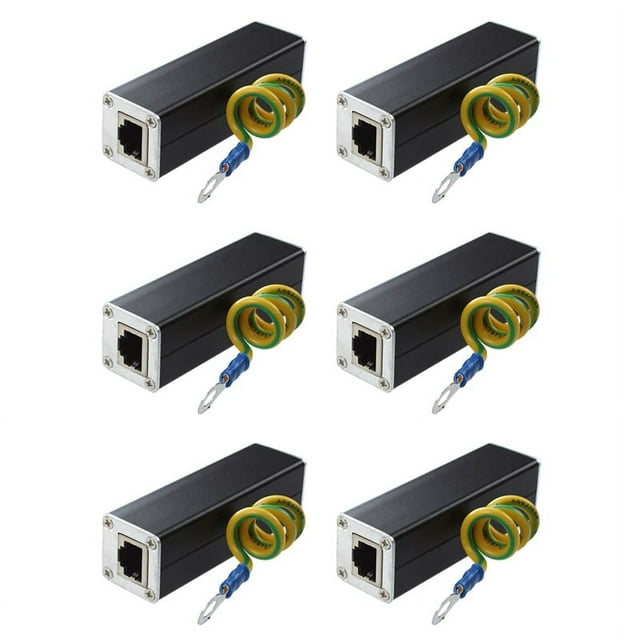 6X RJ45 Plug Ethernet Network Surge Protector Thunder Arrester 100MHz ...