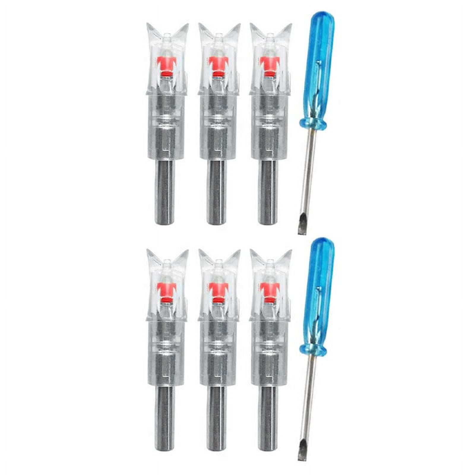 6X Red LED Luminous Nock for Bolts Arrows, Carbon & Aluminum Shafts, 7 ...