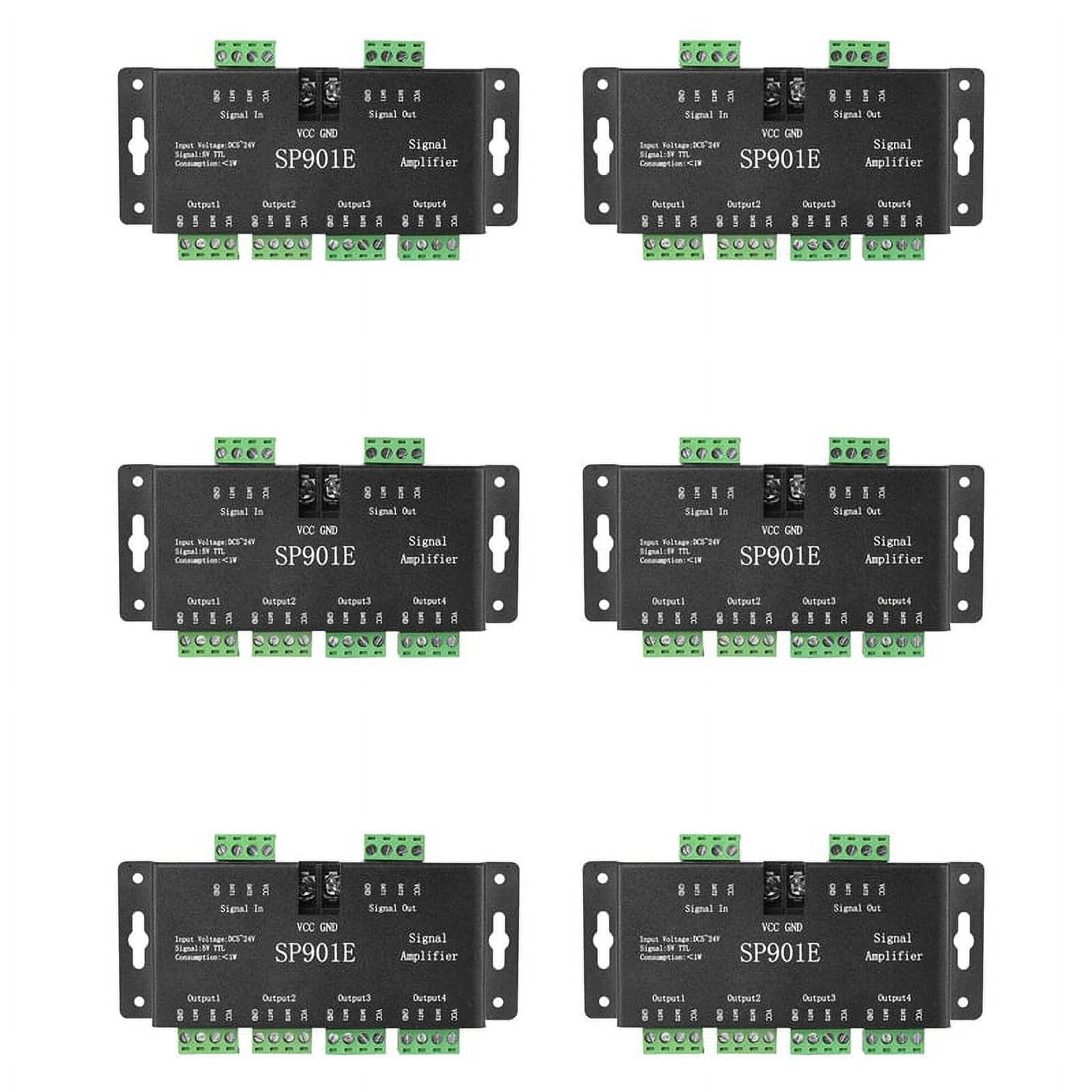 6X SP901E LED Pixel SPI Signal Amplifier Repeater Addressable LED Strip and Dream Color ...